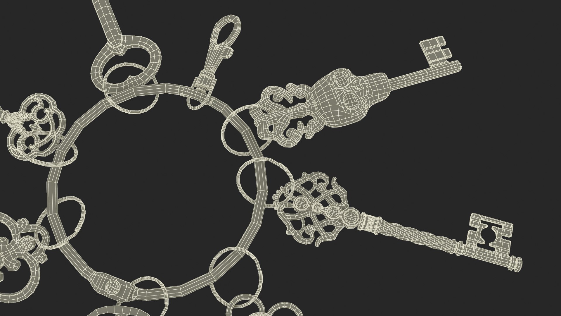 Historical Keys Ring Gold 3D Model - TurboSquid 2246376