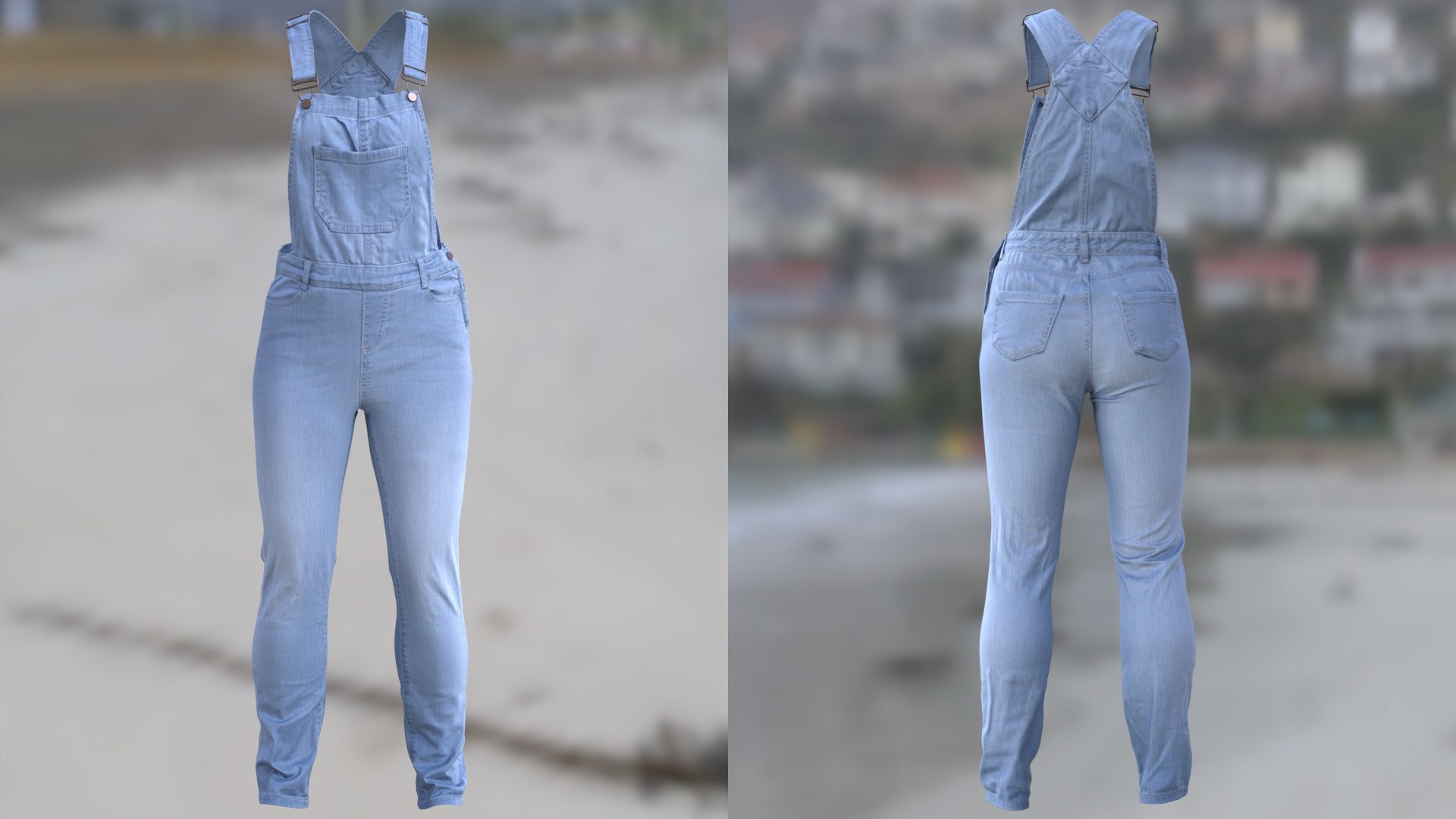 3D Model Denim Overalls 97 - All MH Bodies UE5 Skeletons - Rigged ...