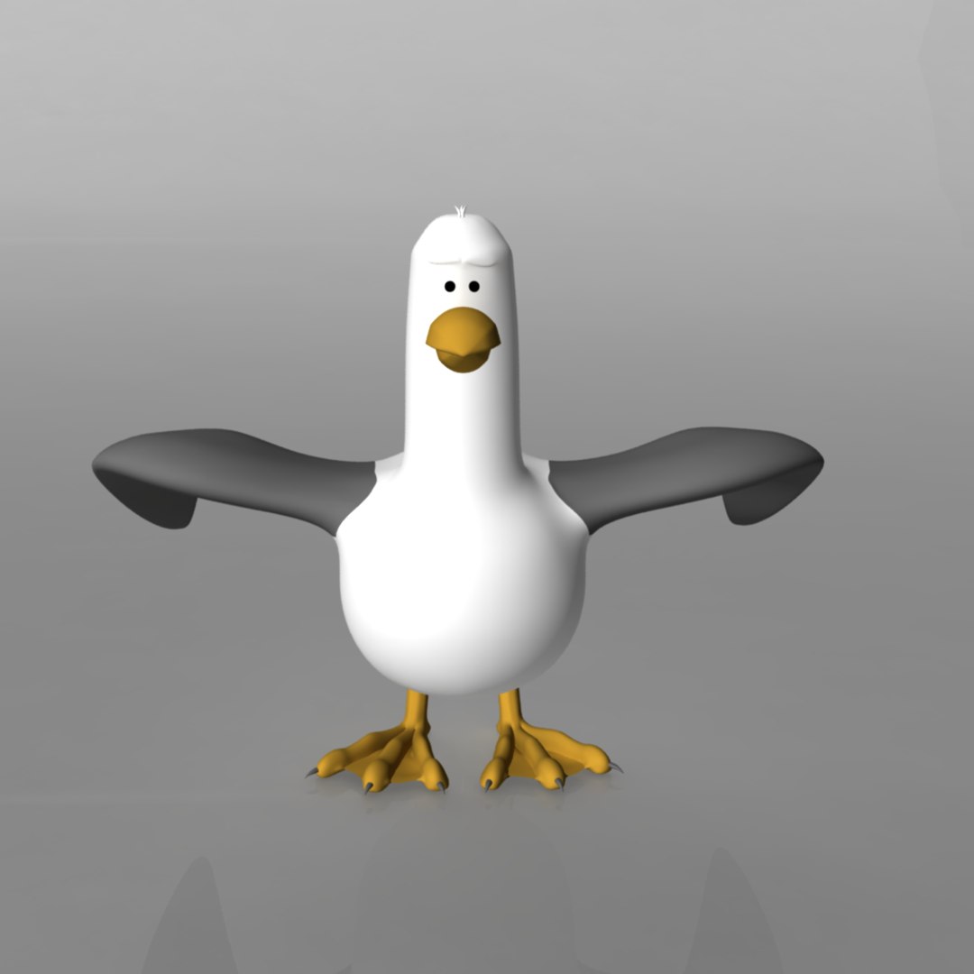 Gull Seagull Rigged 3d Model