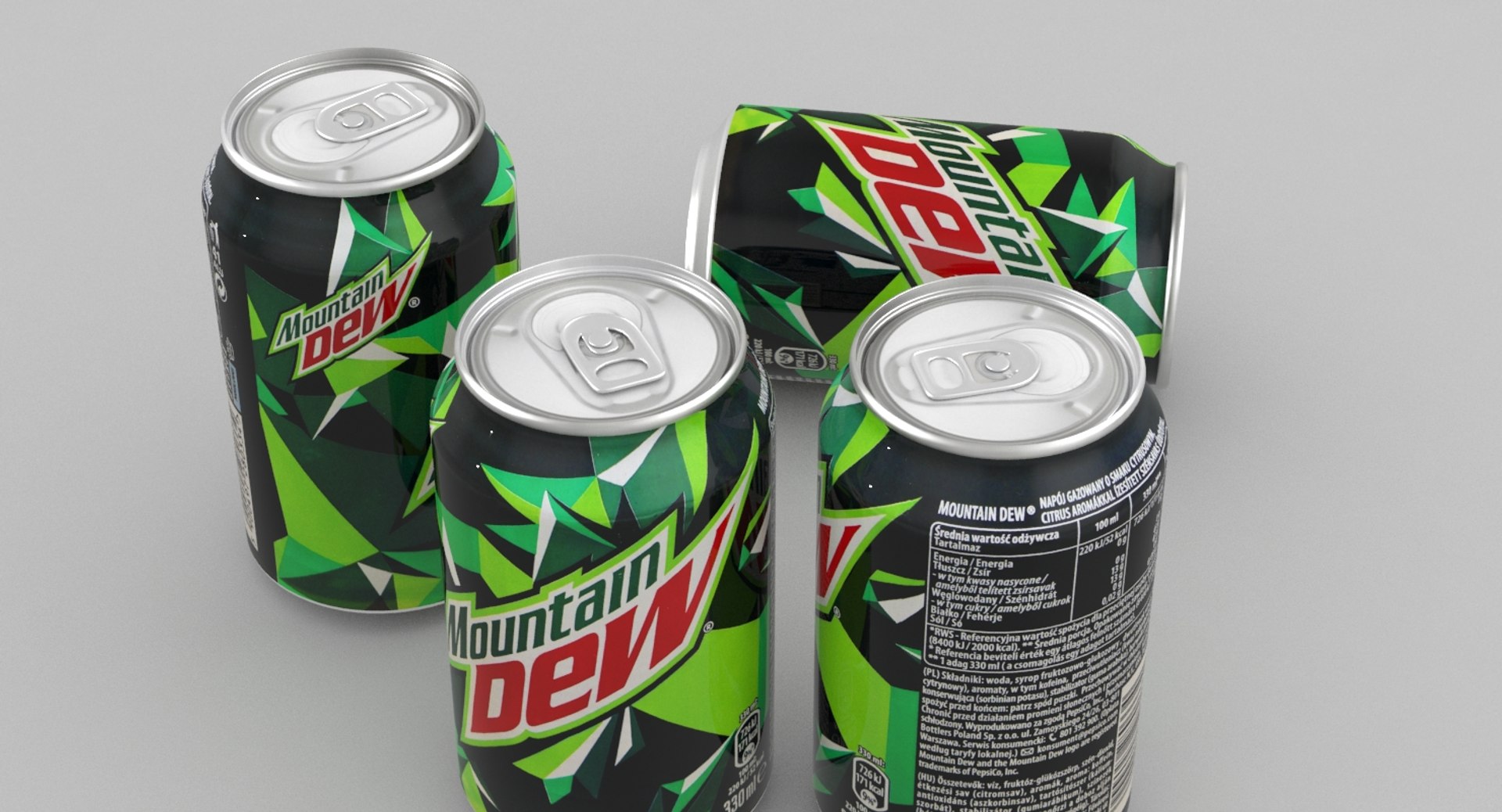 3d Beverage Mountain Dew 330ml Model