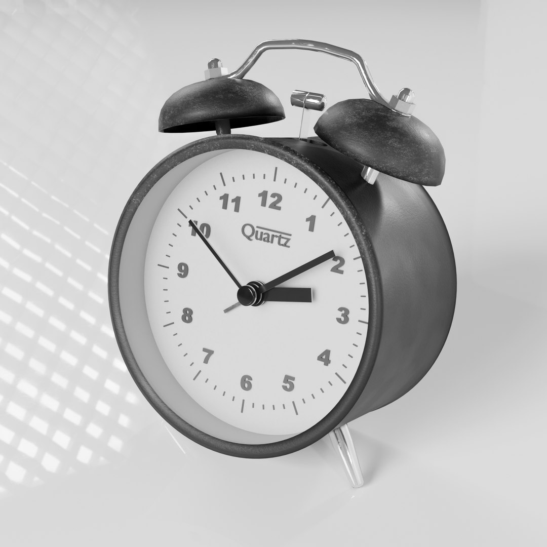 Plastic Analog Cylinder Alarm Clock With Bell 3D Model - TurboSquid 2314402