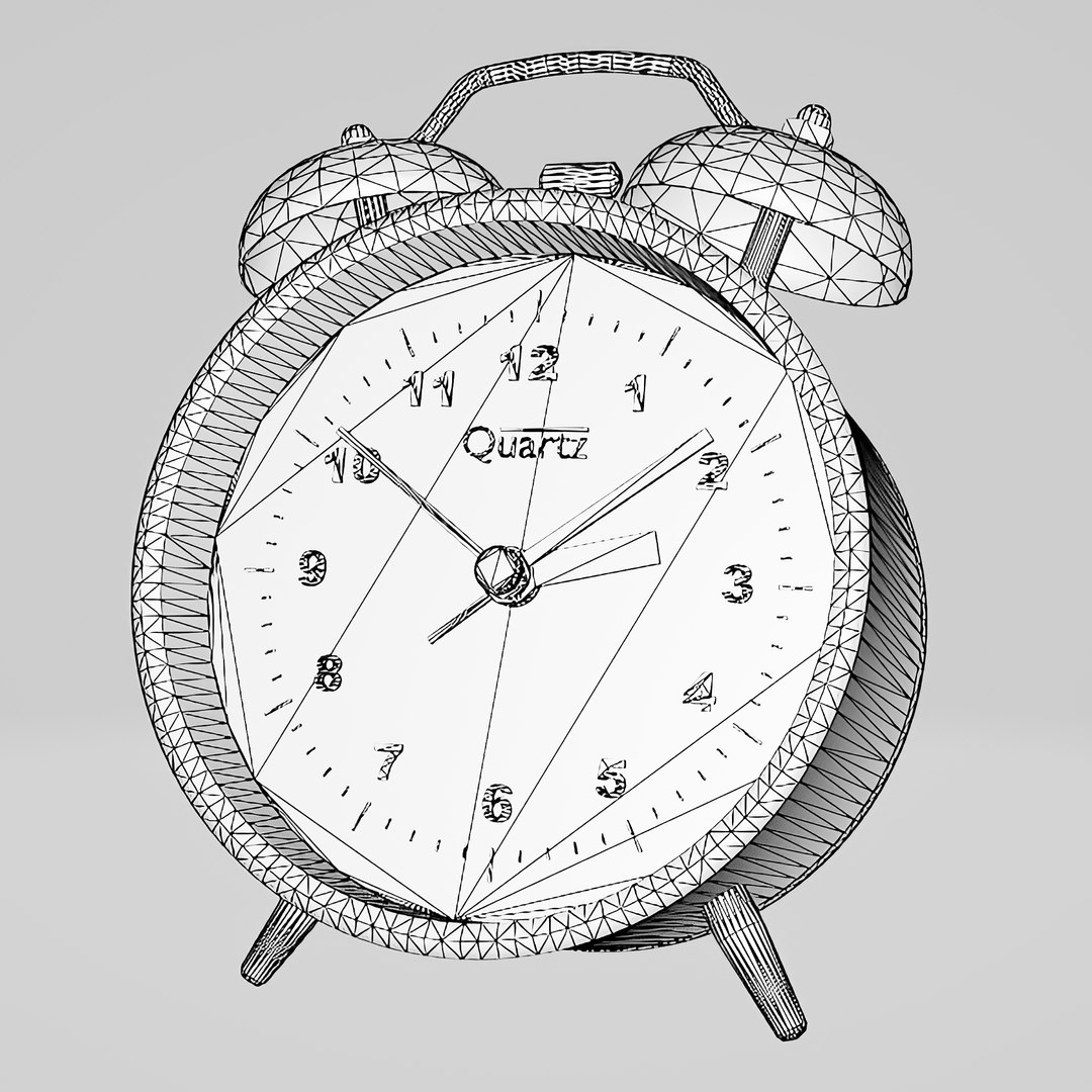 Plastic Analog Cylinder Alarm Clock With Bell 3D Model - TurboSquid 2314402