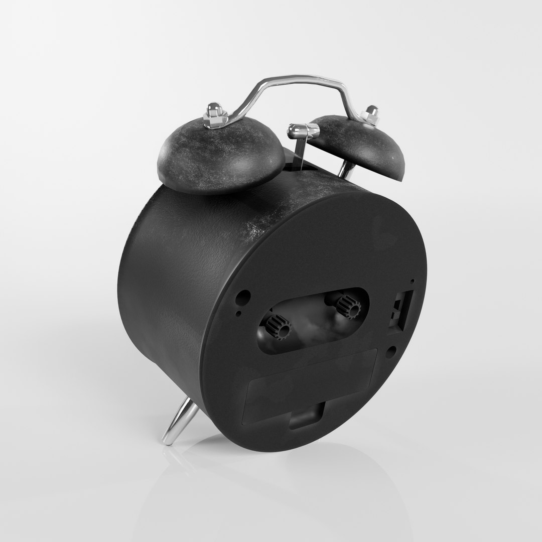 Plastic Analog Cylinder Alarm Clock With Bell 3D Model - TurboSquid 2314402