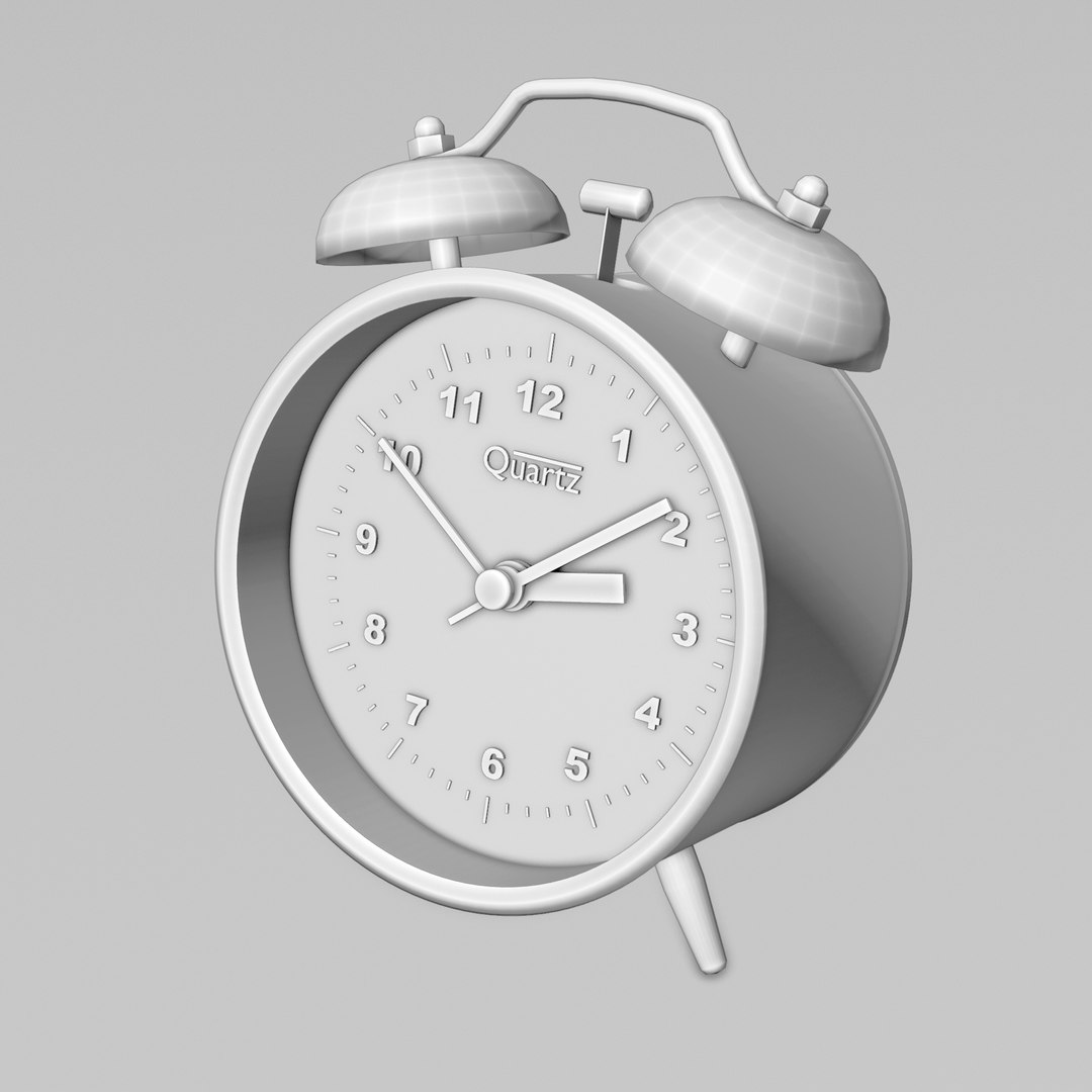 Plastic Analog Cylinder Alarm Clock With Bell 3D Model - TurboSquid 2314402