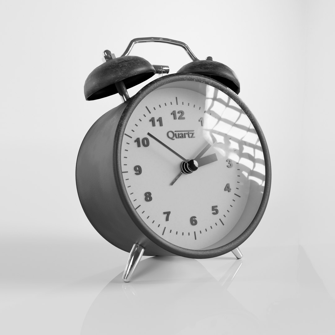 Plastic Analog Cylinder Alarm Clock With Bell 3D Model - TurboSquid 2314402