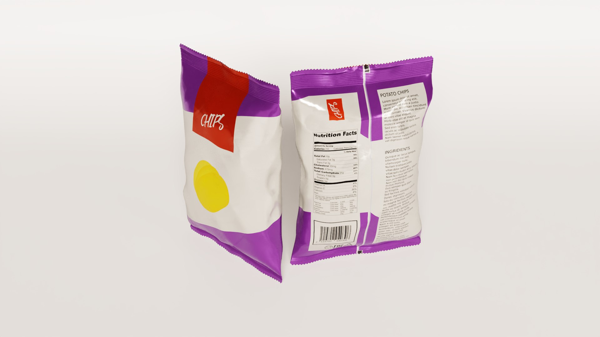 Chips Bag V3 Model - TurboSquid 1806596