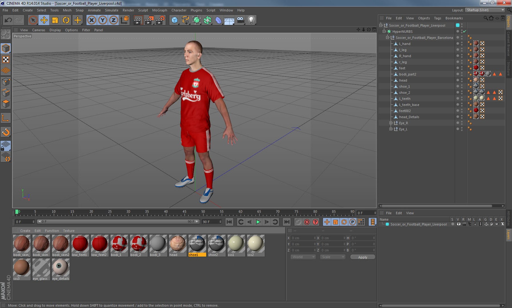 Soccer Football Player Liverpool 3D Model - TurboSquid 1312007