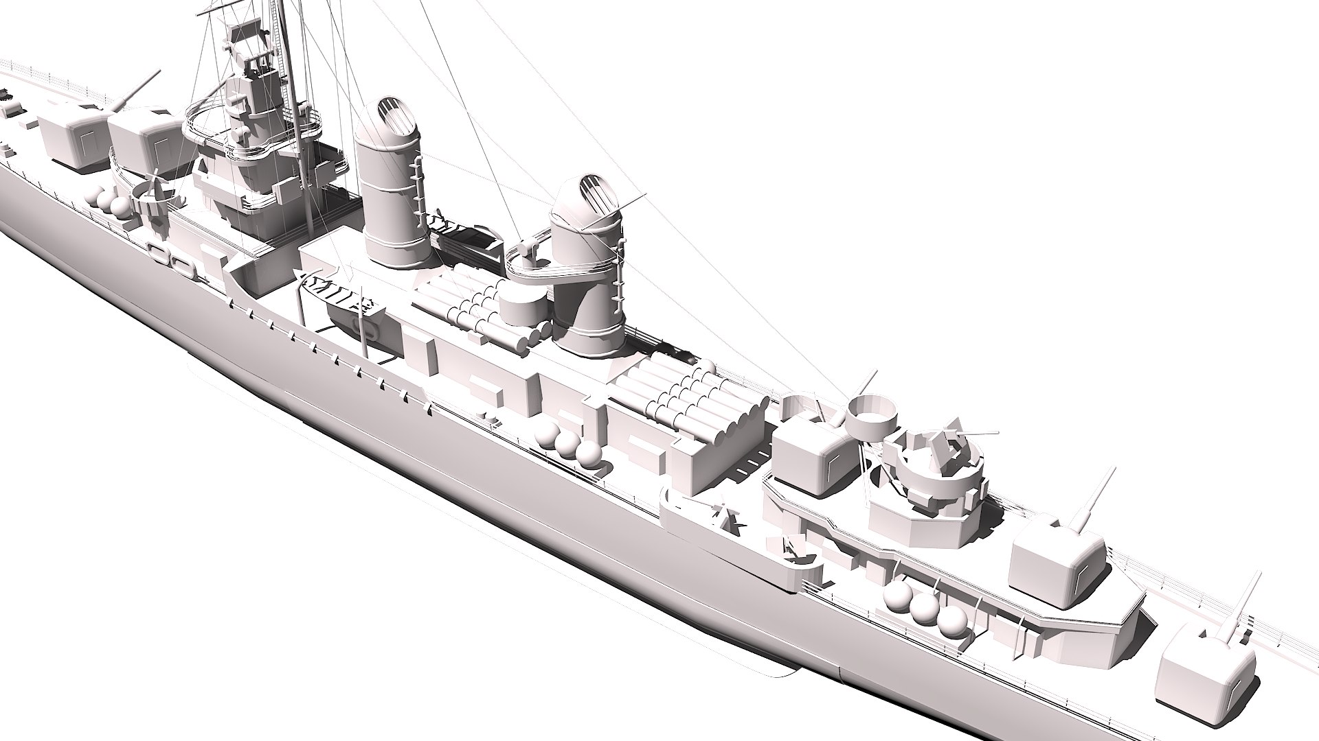 Fletcher-class Destroyer Model - TurboSquid 1892199
