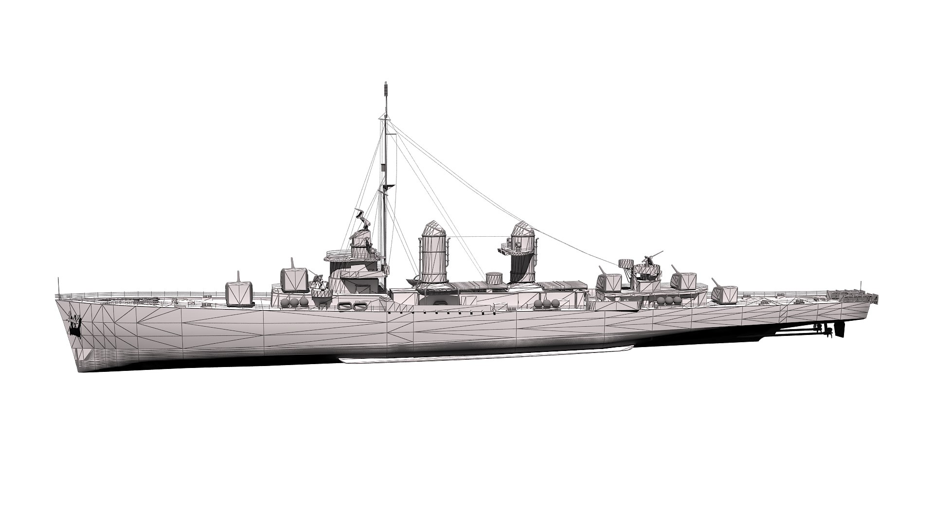 Fletcher-class Destroyer Model - TurboSquid 1892199