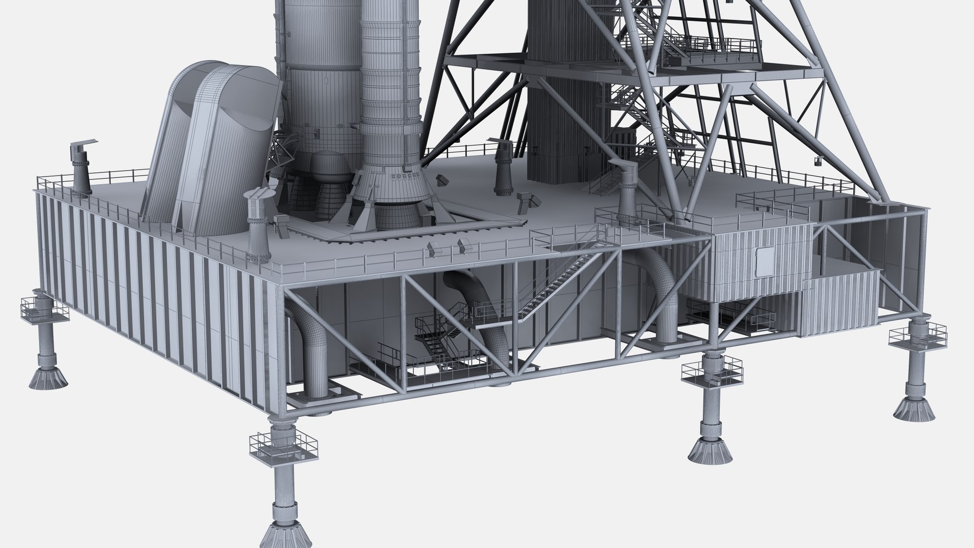 Space launch launchpad 3D model - TurboSquid 1513636