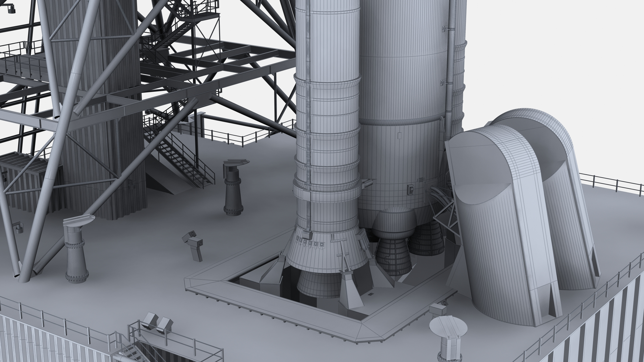 Space launch launchpad 3D model - TurboSquid 1513636