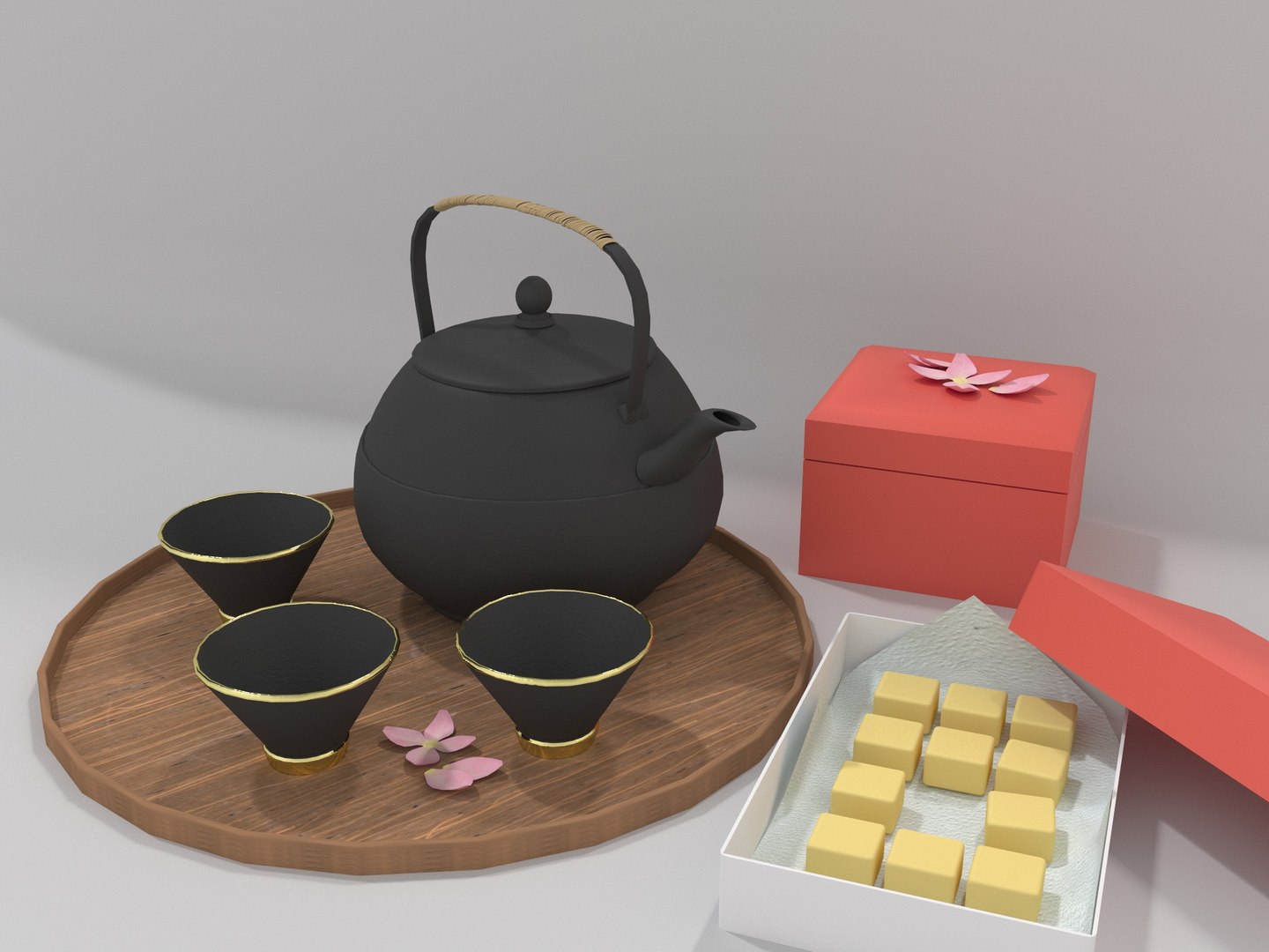 Tea Set 3D Model - TurboSquid 1990064