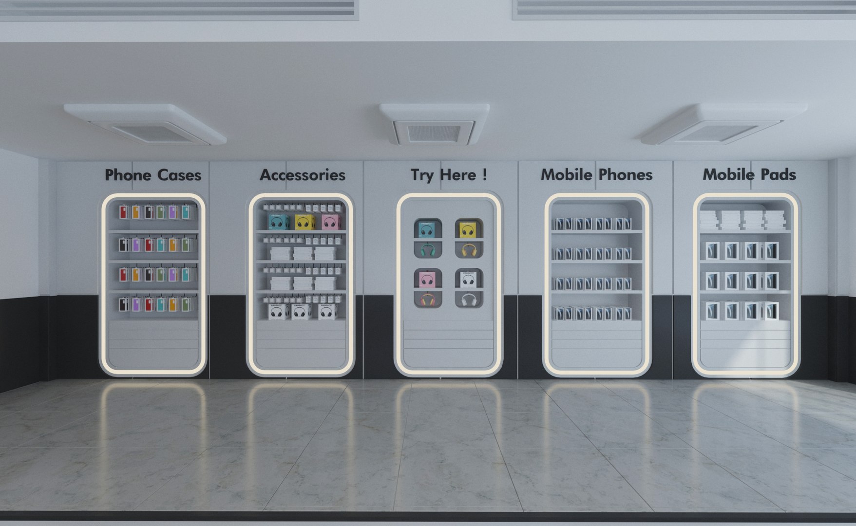 Modern Tech Store Interior 3D Model - TurboSquid 2332414