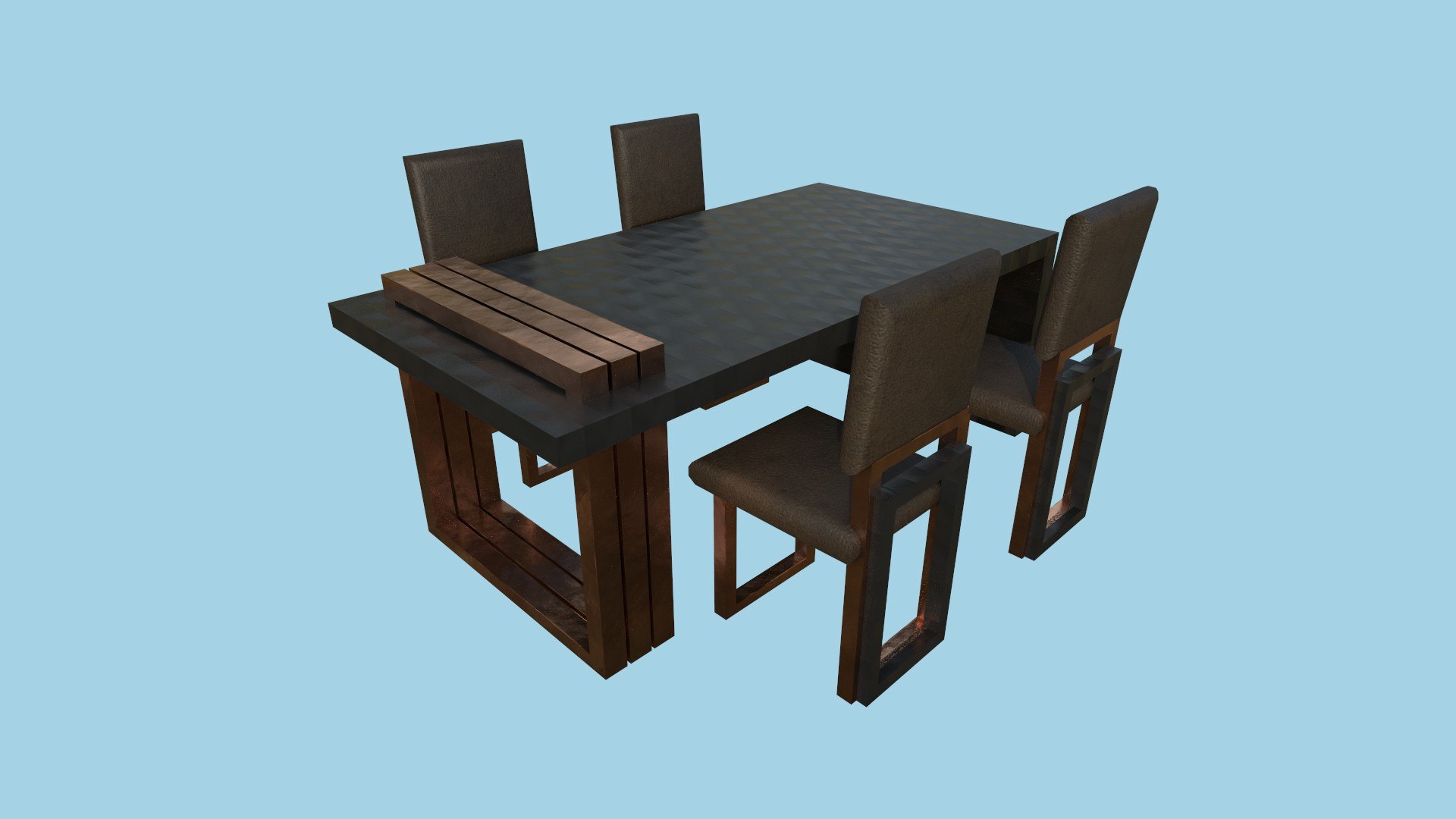 Dinning Table 65 - Black Bronze - Furniture Interior Design 3D model ...