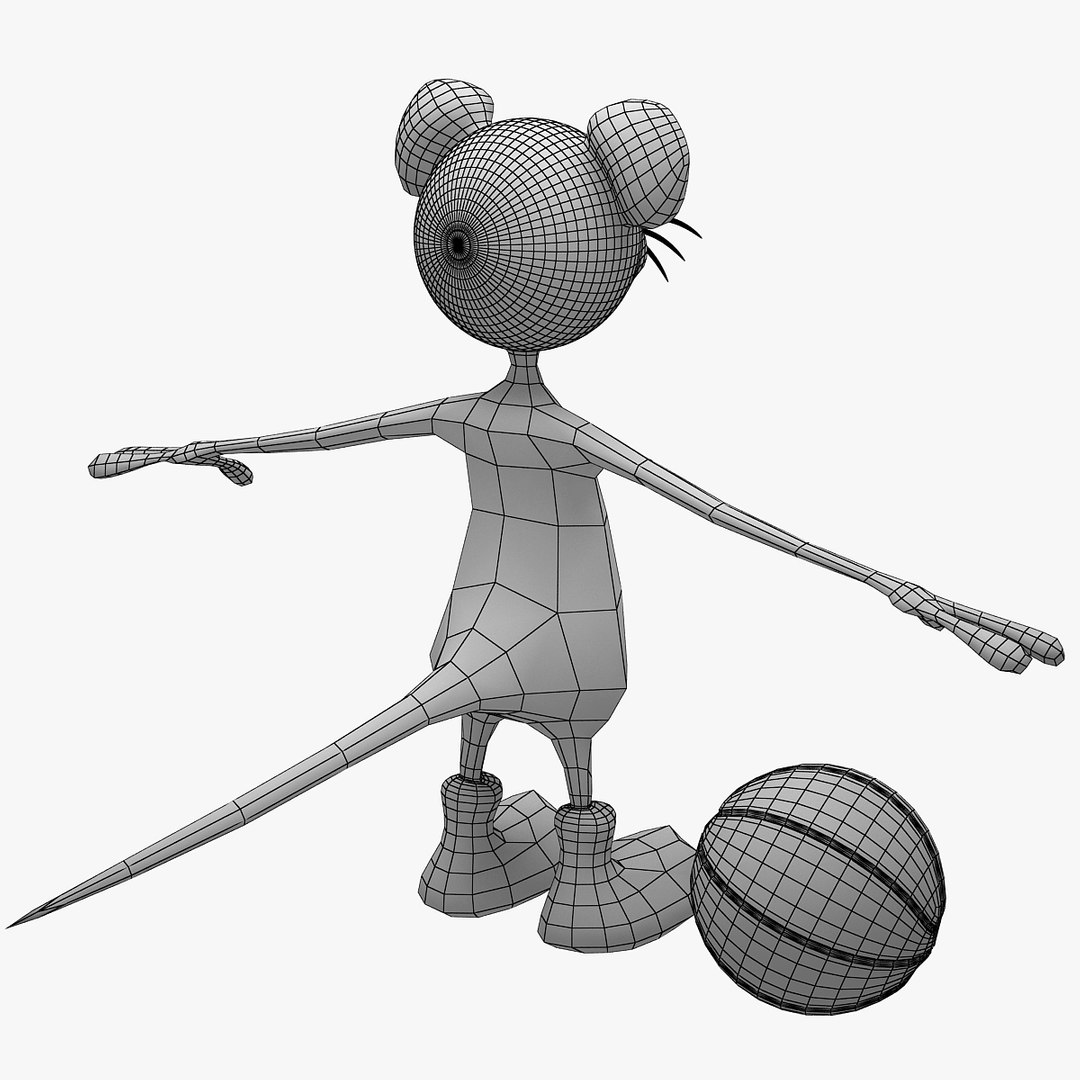 Cartoon Mouse 3d Model