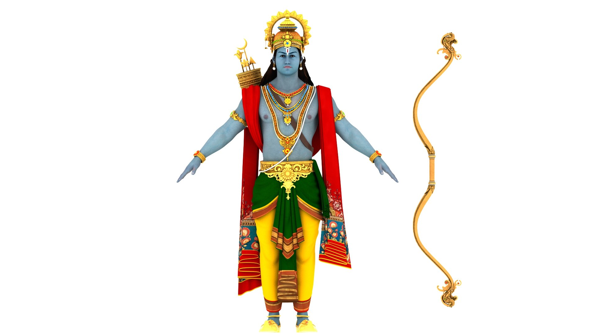 Lord Ram T Pose 3D Model - TurboSquid 2301955