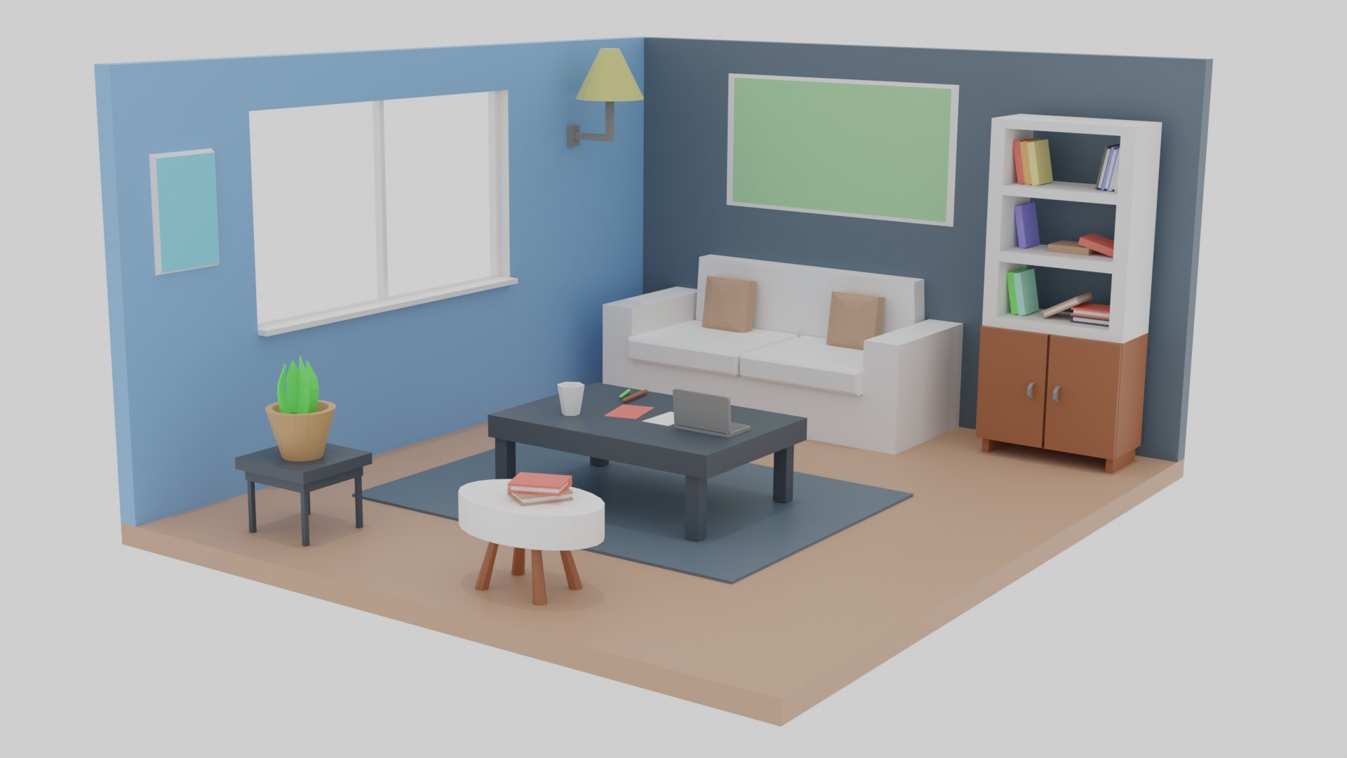 3D Lowpoly Cartoon Livingroom Pack 3D Model - TurboSquid 2004970