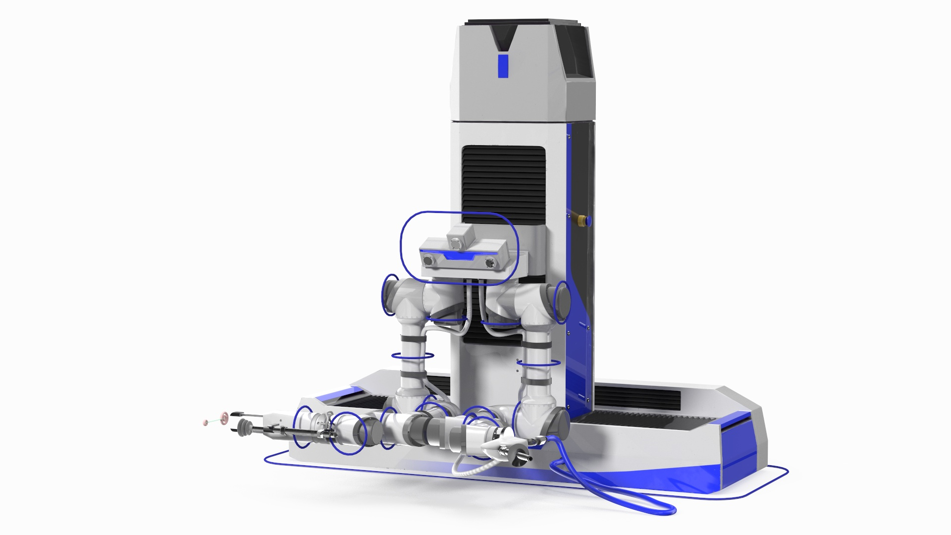 3D Smart Gas Pumping Robot Blue Housing Rigged Model - TurboSquid 2409335