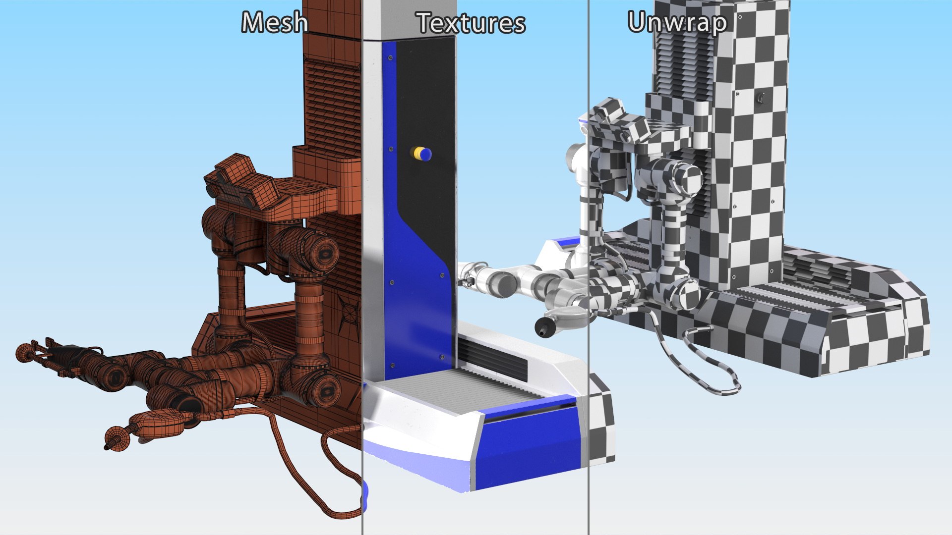 3D Smart Gas Pumping Robot Blue Housing Rigged Model - TurboSquid 2409335