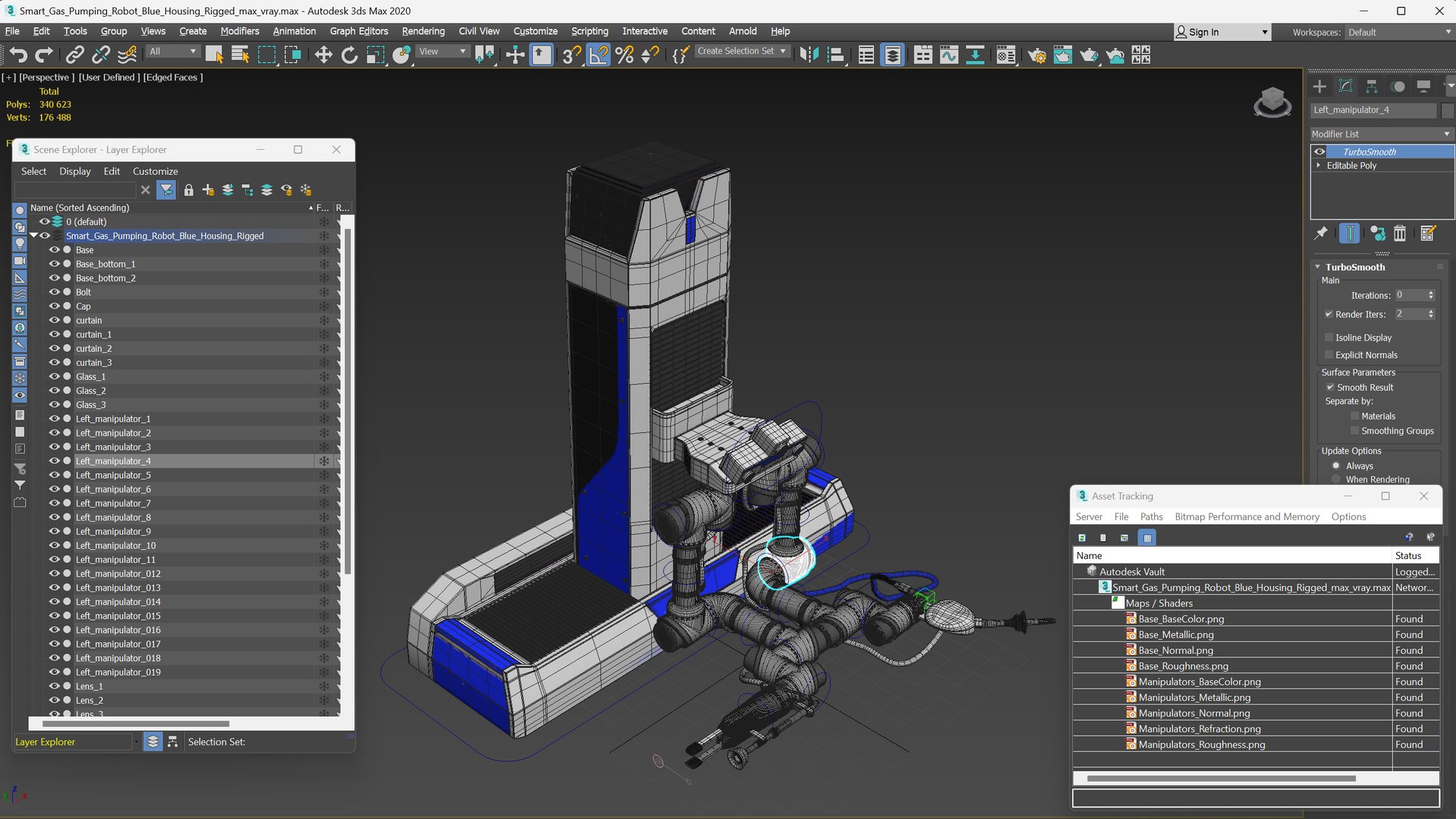 3D Smart Gas Pumping Robot Blue Housing Rigged Model - TurboSquid 2409335