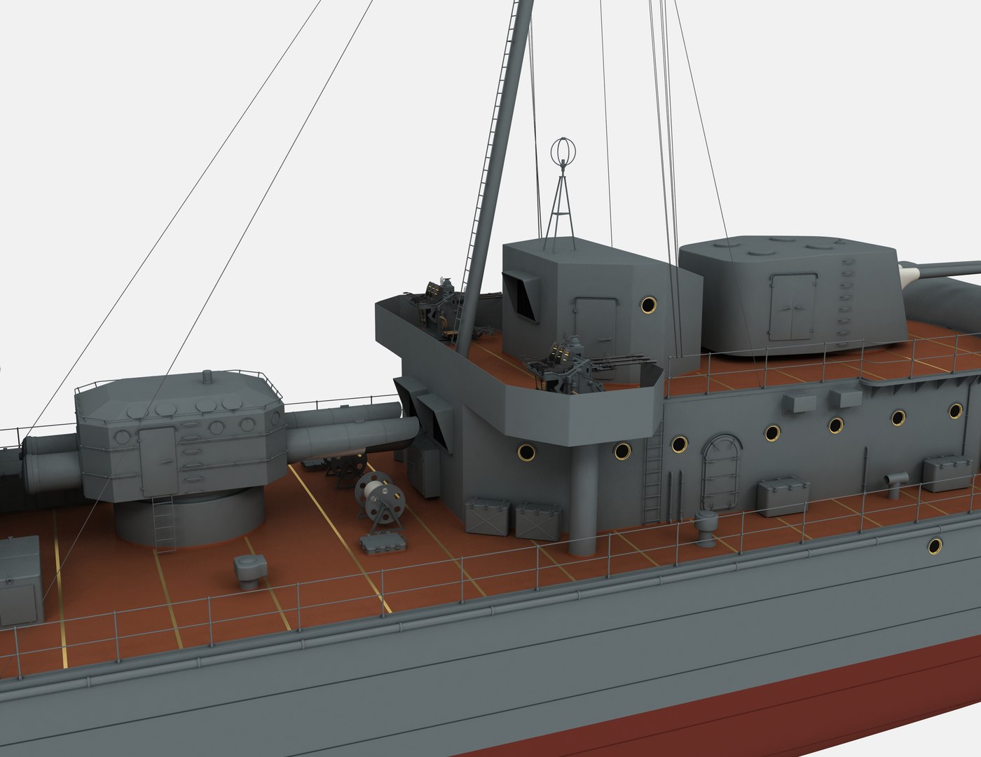 3D Model Japenese Light Cruiser Yubari - TurboSquid 2410402