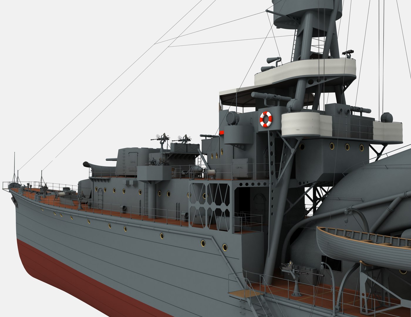 3D Model Japenese Light Cruiser Yubari - TurboSquid 2410402