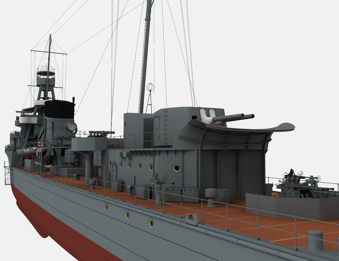 3D Model Japenese Light Cruiser Yubari - TurboSquid 2410402