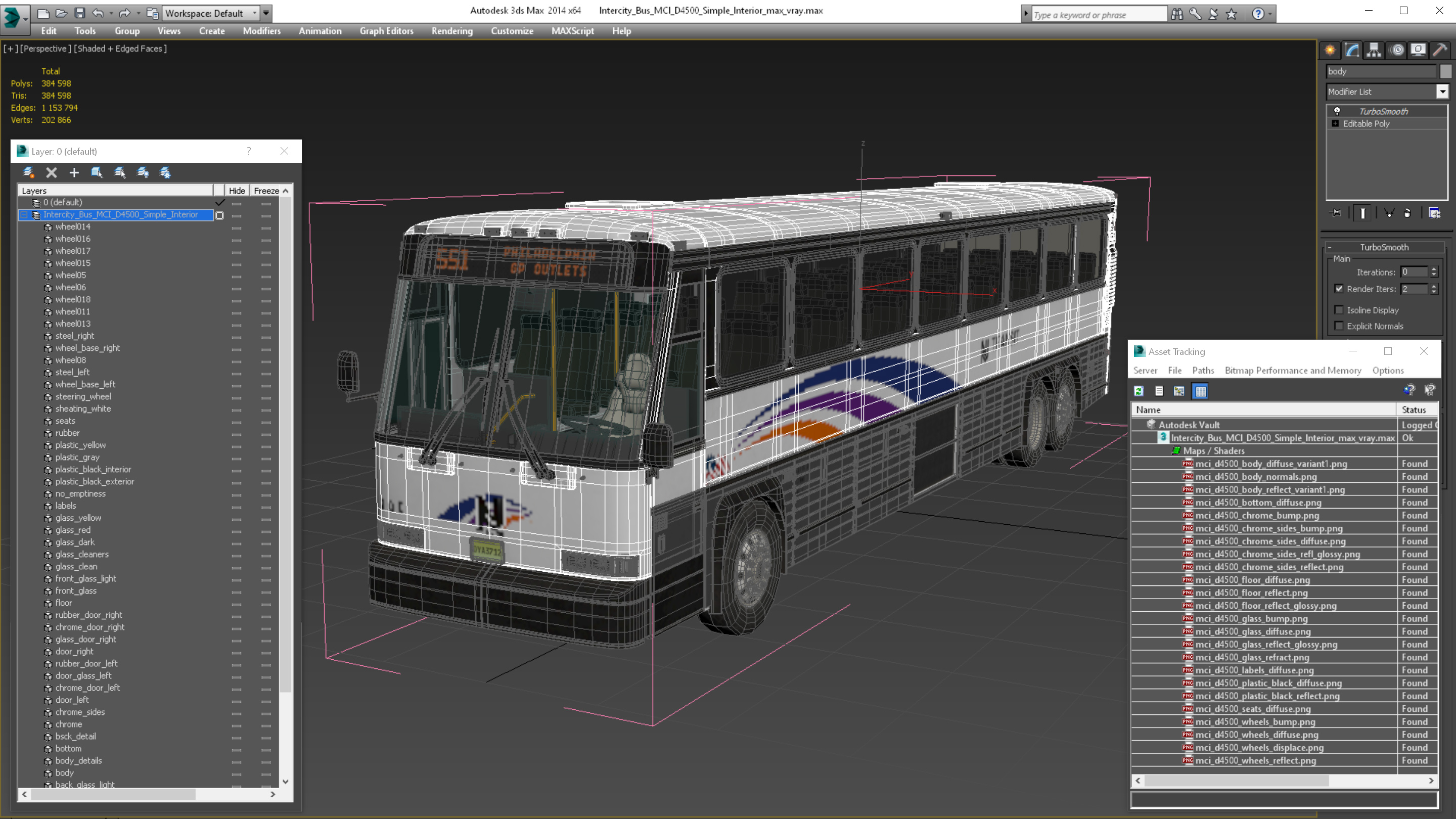 Intercity Bus MCI D4500 Simple Interior 3D model - TurboSquid 1905986
