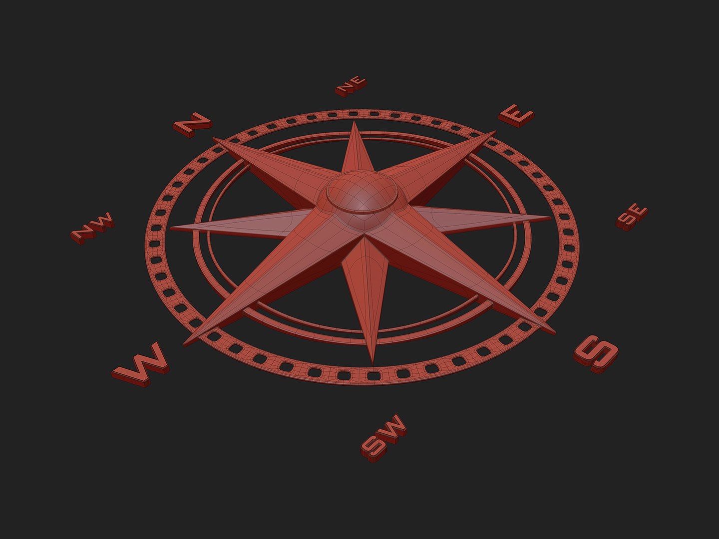 Point Compass Rose 3d 3ds