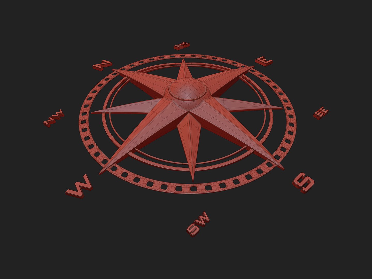 Point Compass Rose 3d 3ds