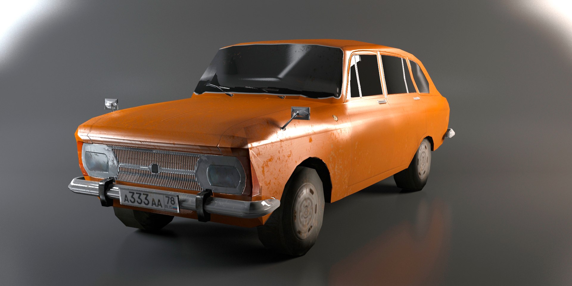 russian moskvich kombi 3d model