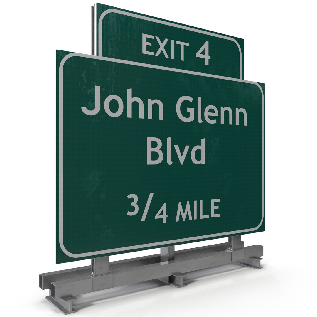 3d highway signage 5 model