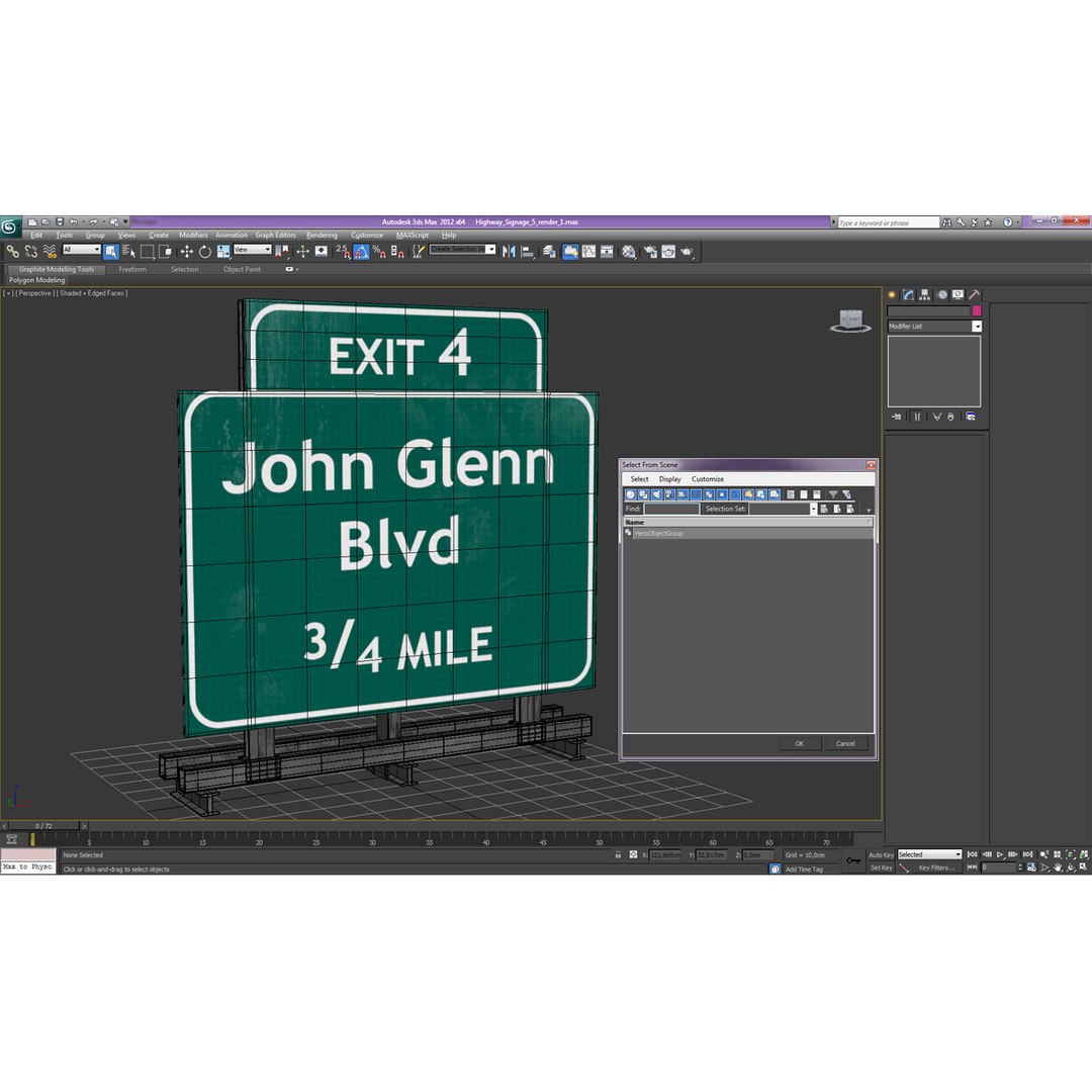 3d highway signage 5 model
