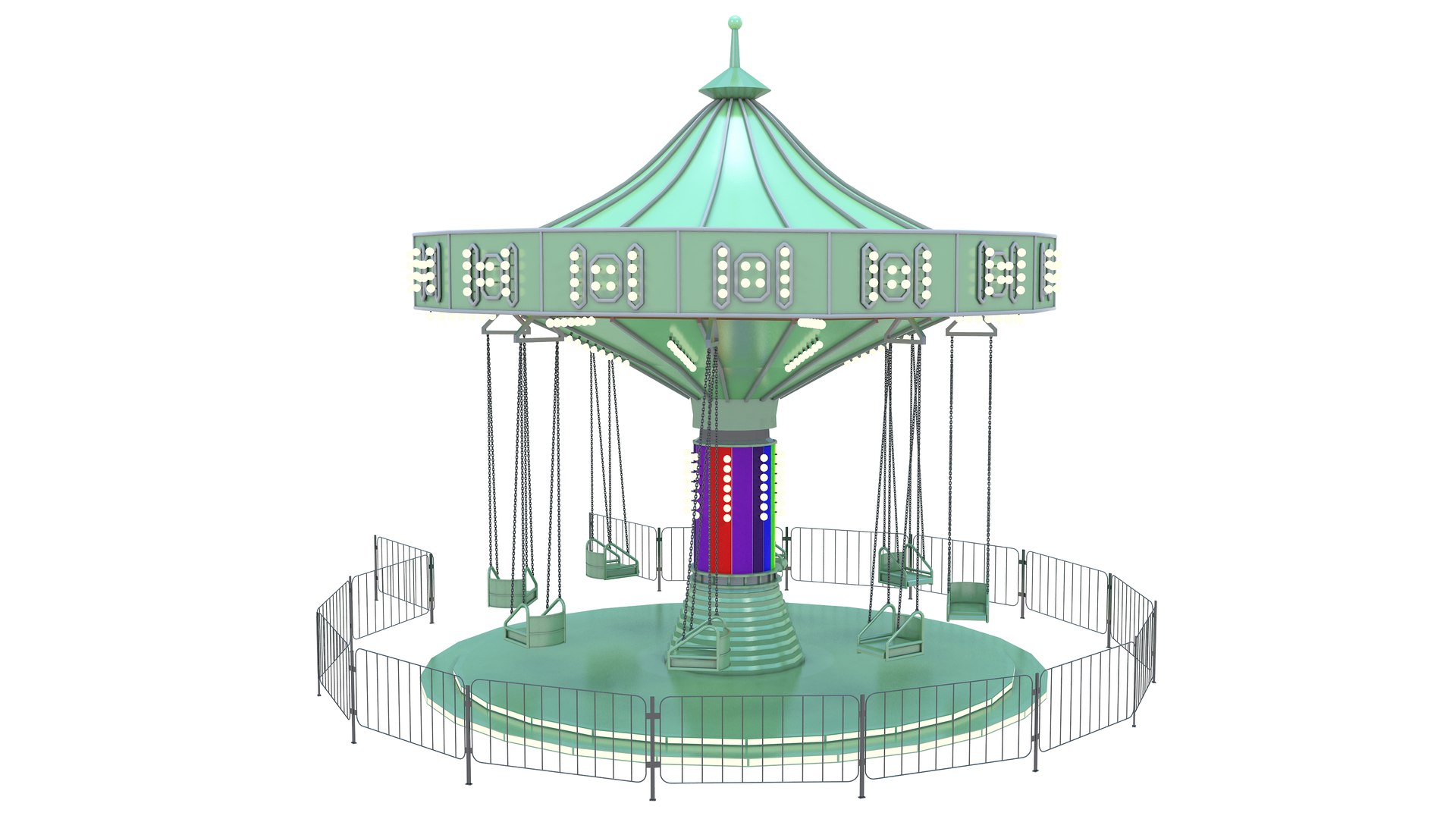 3D Swing Ride - Green Model - TurboSquid 1924251