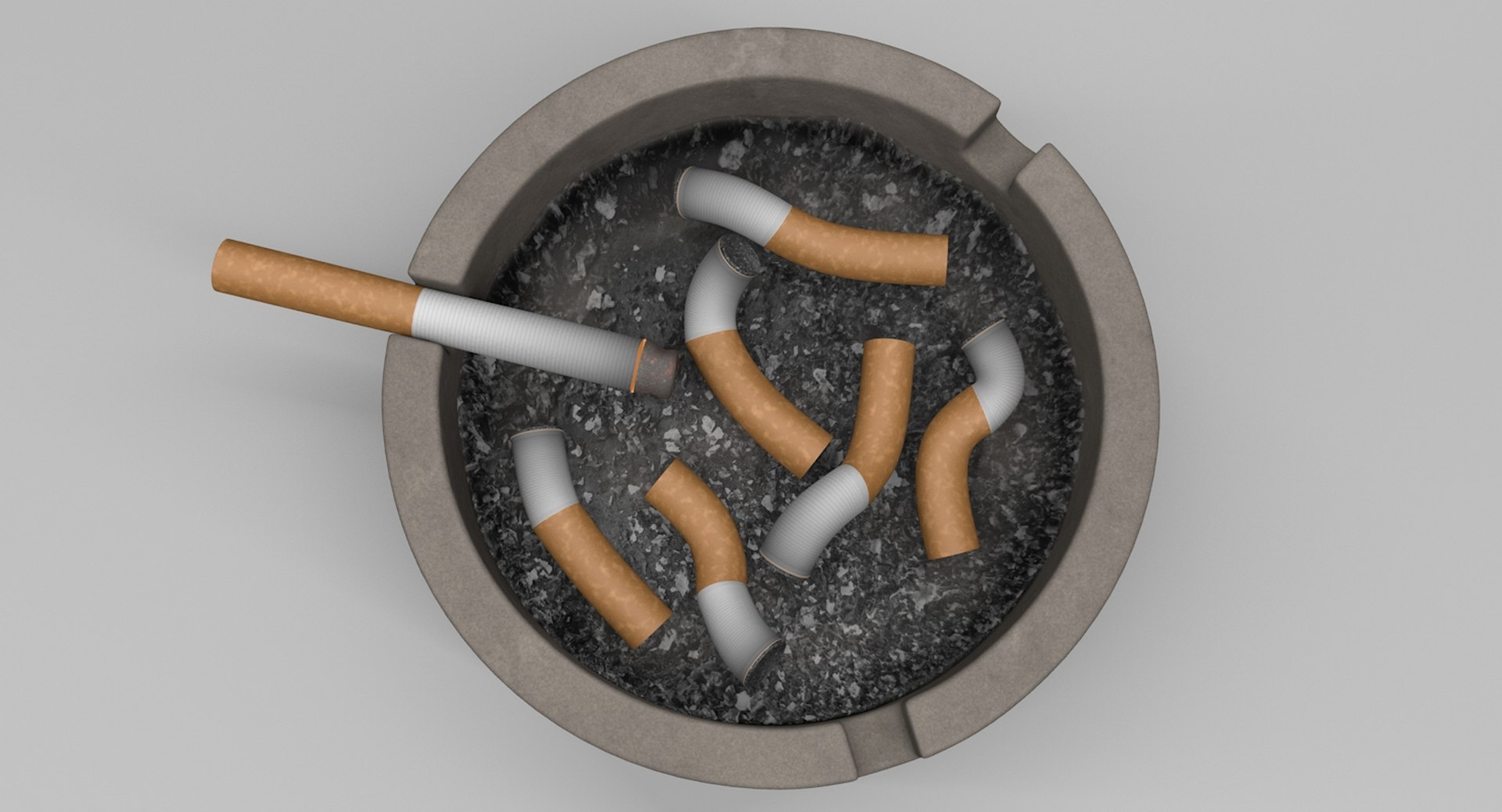 Ashtray Ash 3D Model - TurboSquid 1213073