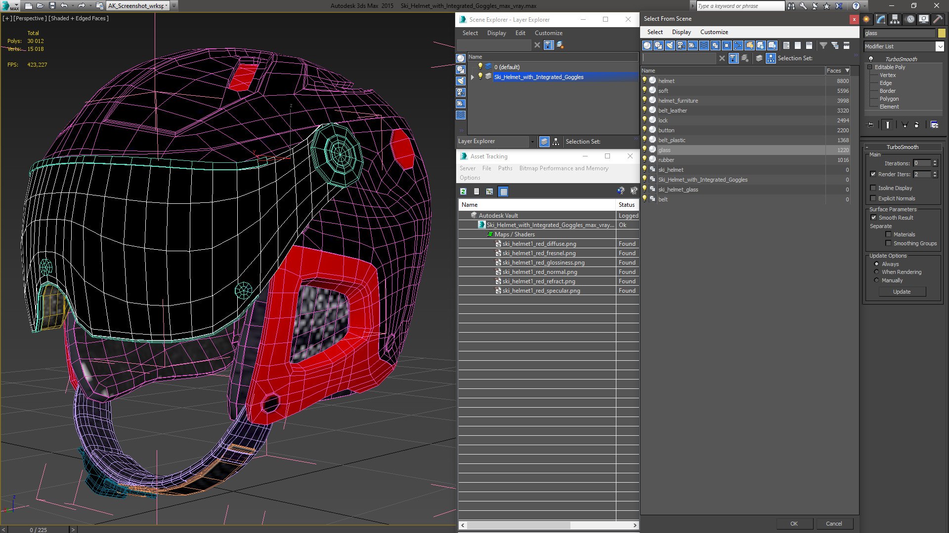 3D Ski Helmet With Integrated Goggles - TurboSquid 1956110