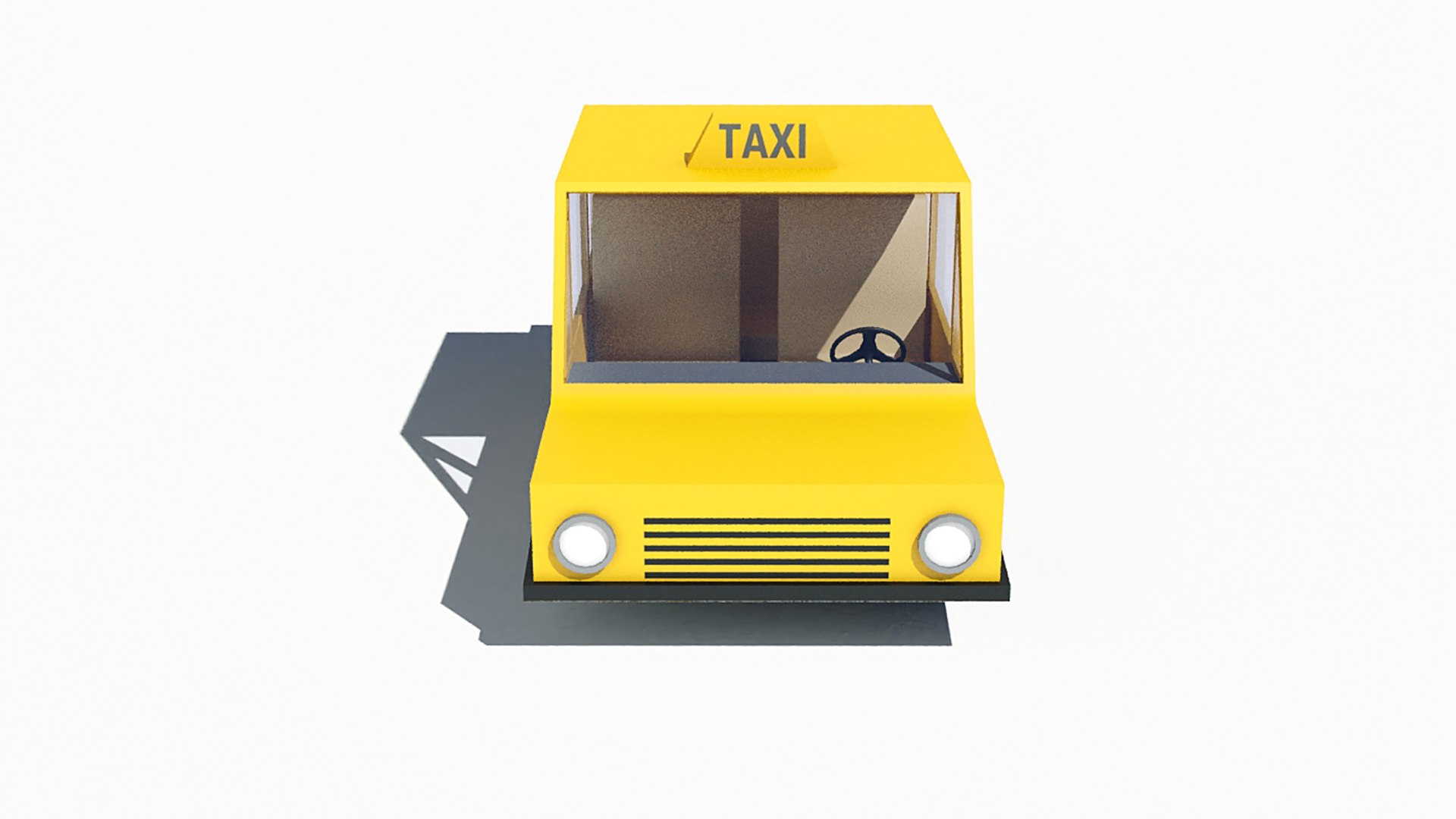 3D cartoon taxi car model - TurboSquid 1645433