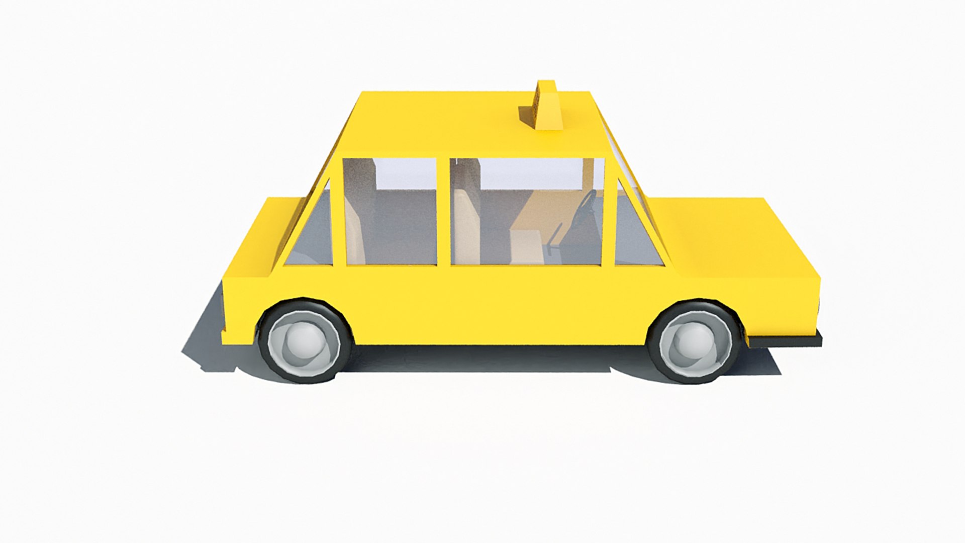 3D cartoon taxi car model - TurboSquid 1645433