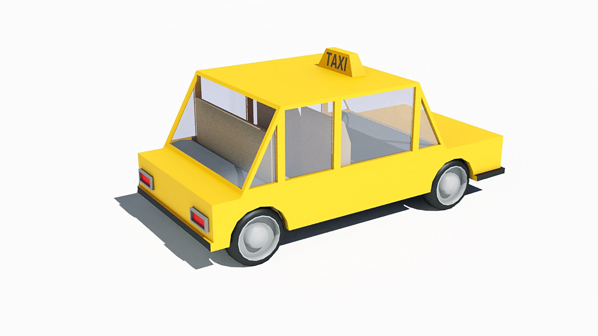 3D cartoon taxi car model - TurboSquid 1645433