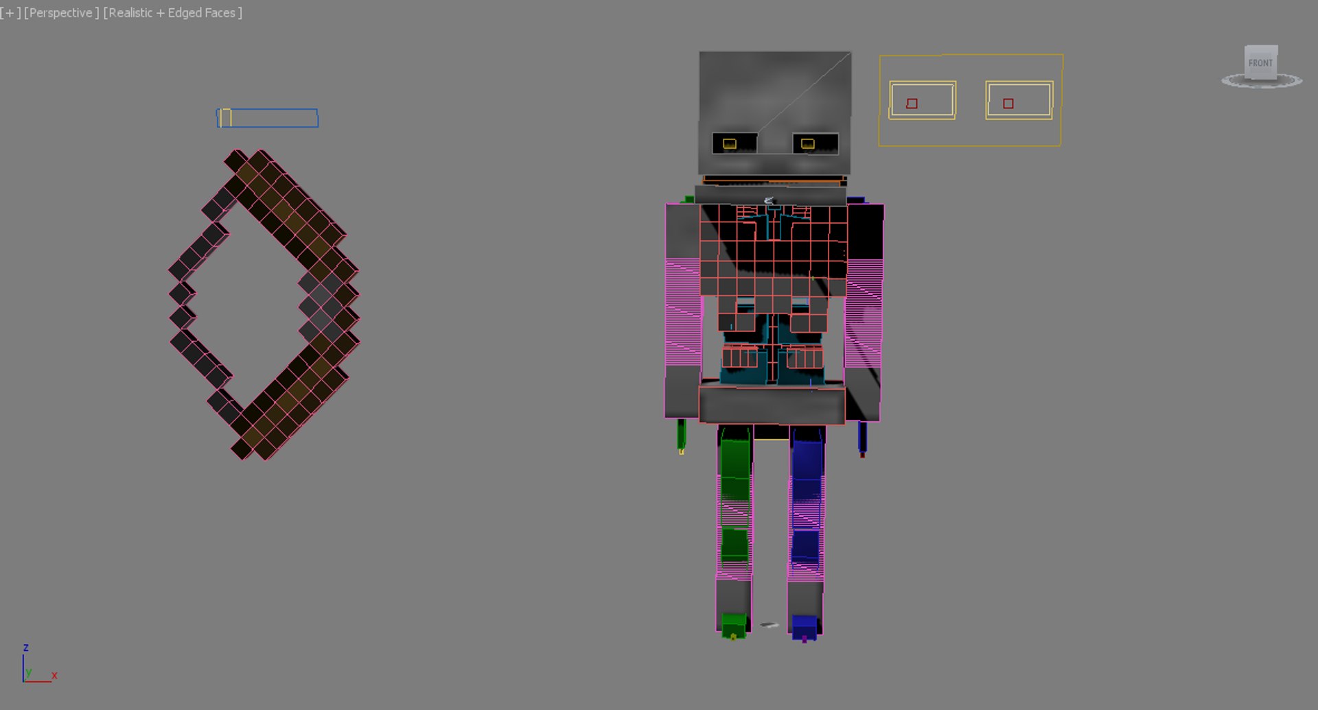 3d Minecraft Skeleton