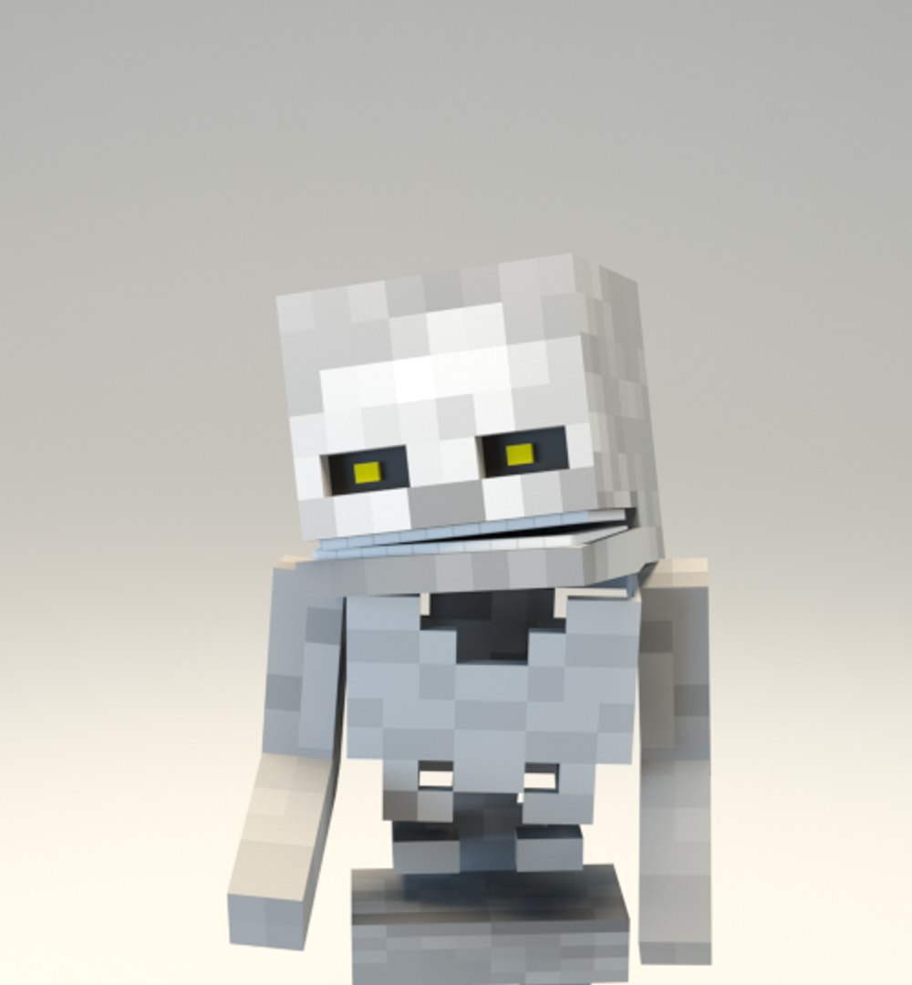 3d Minecraft Skeleton