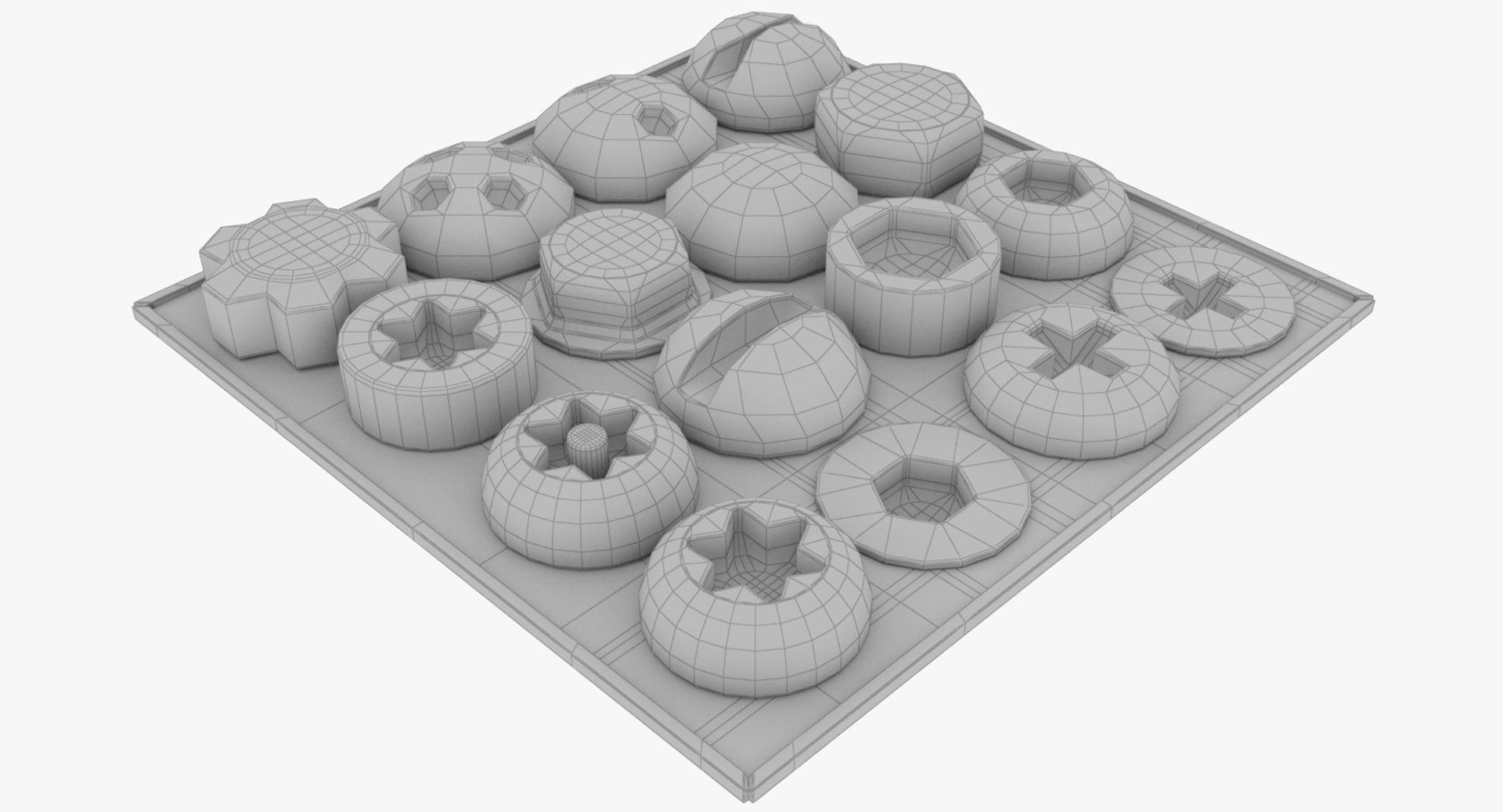 3D Set Screws Heads Model - TurboSquid 1321370