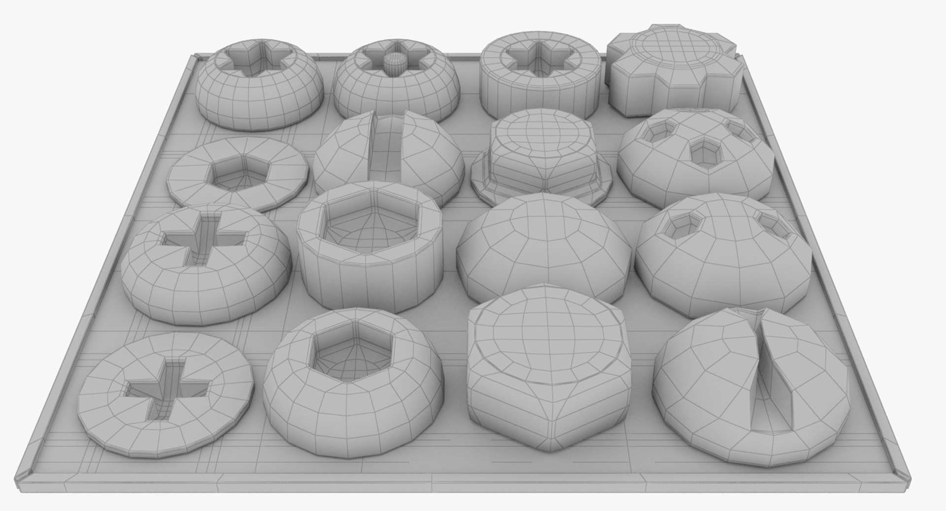 3D Set Screws Heads Model - TurboSquid 1321370