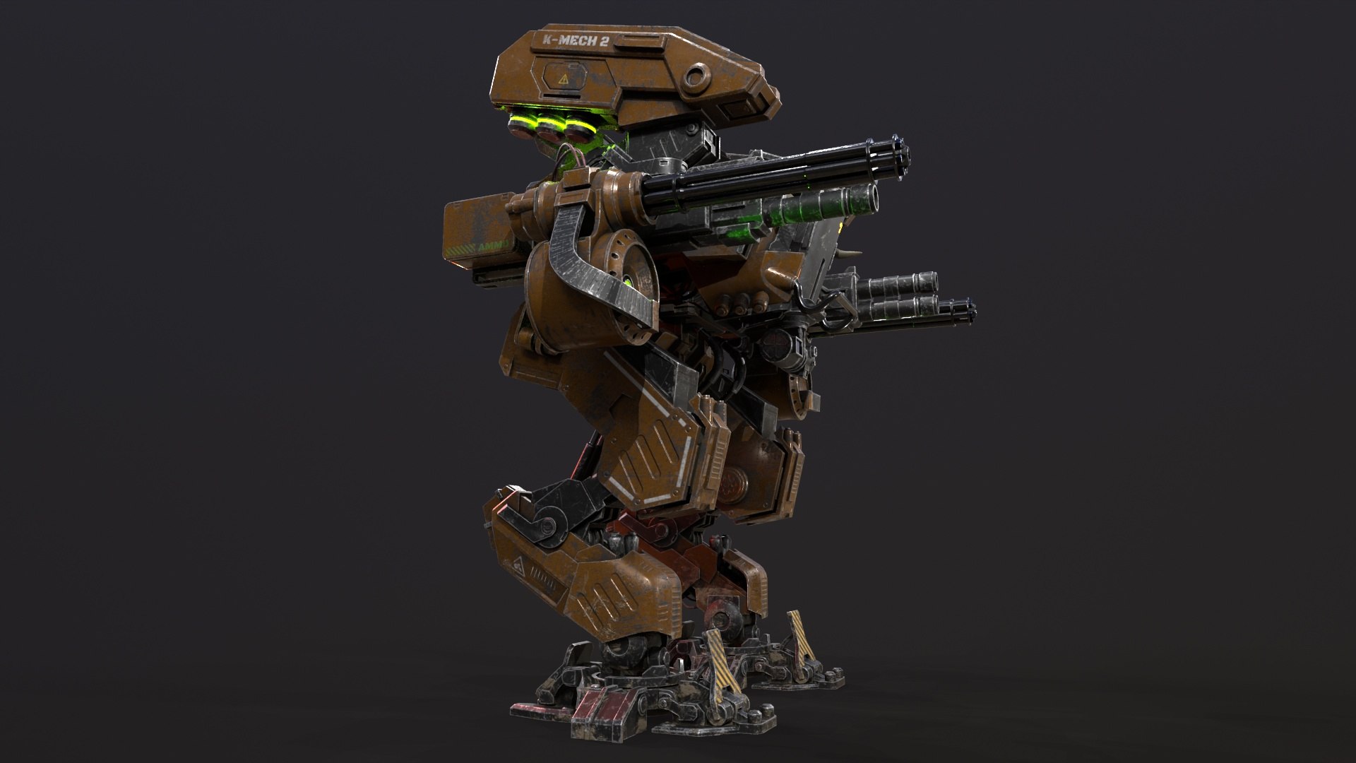 Mech in military style 3D model - TurboSquid 2153188