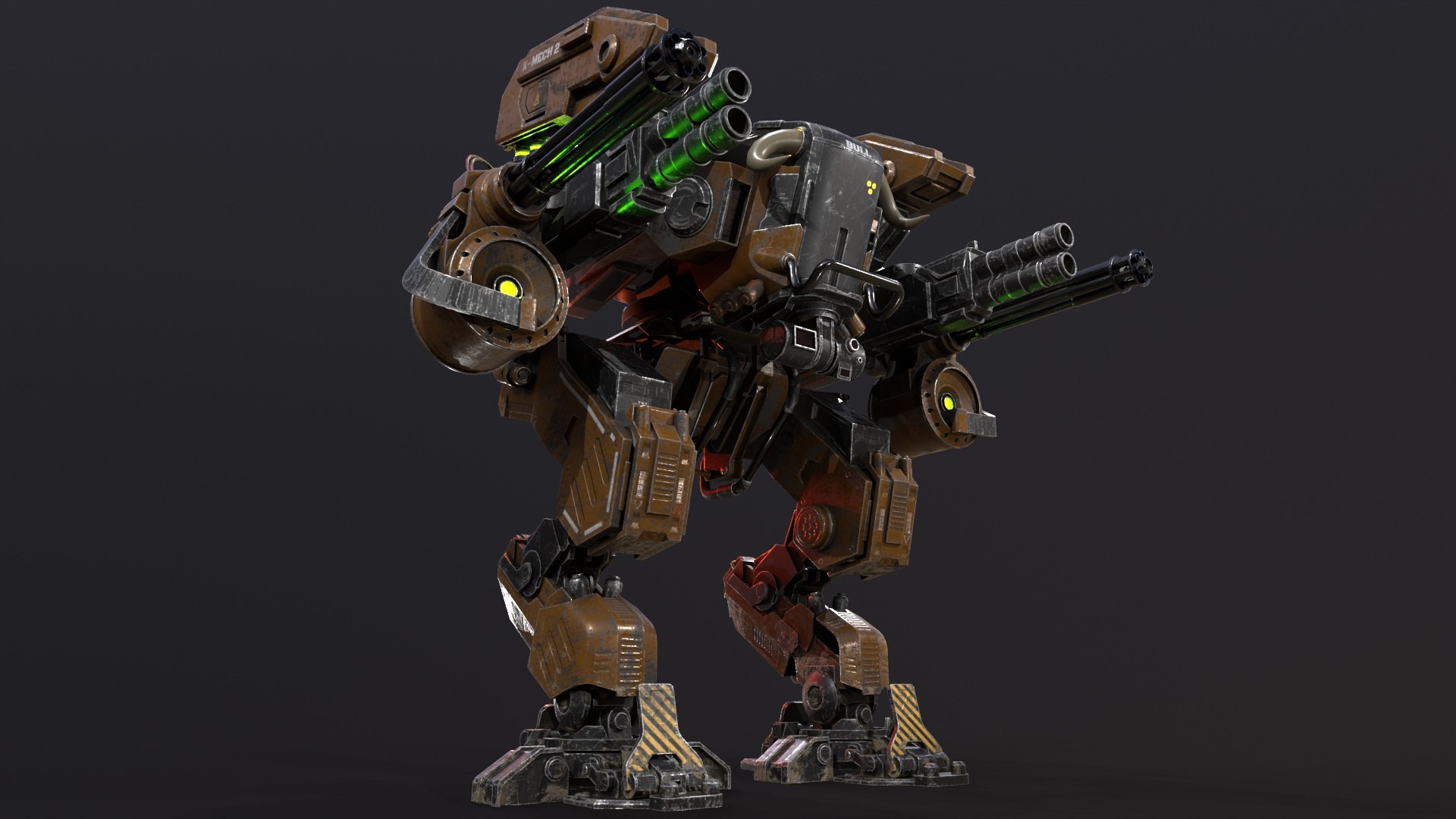 Mech in military style 3D model - TurboSquid 2153188