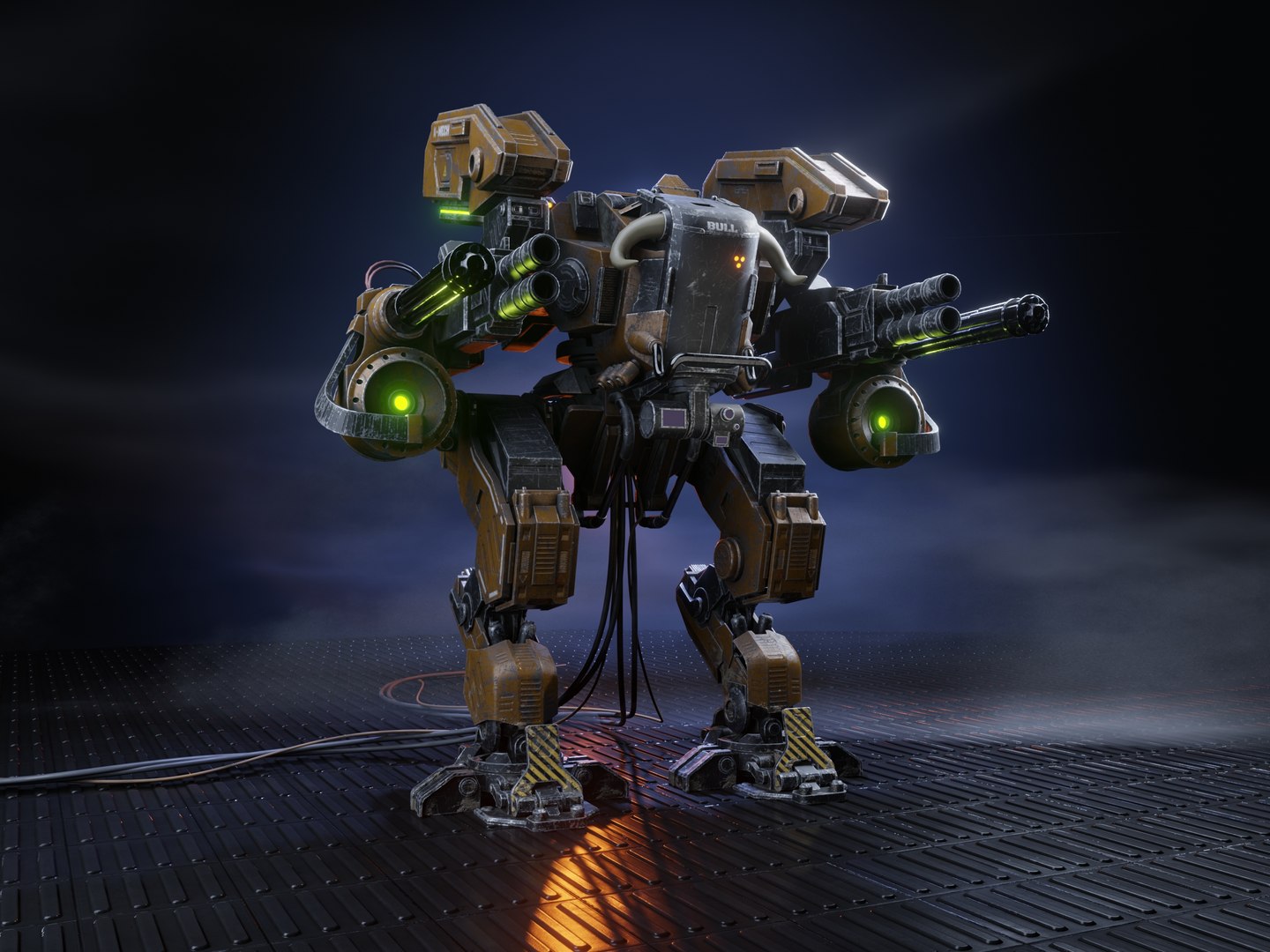 Mech in military style 3D model - TurboSquid 2153188