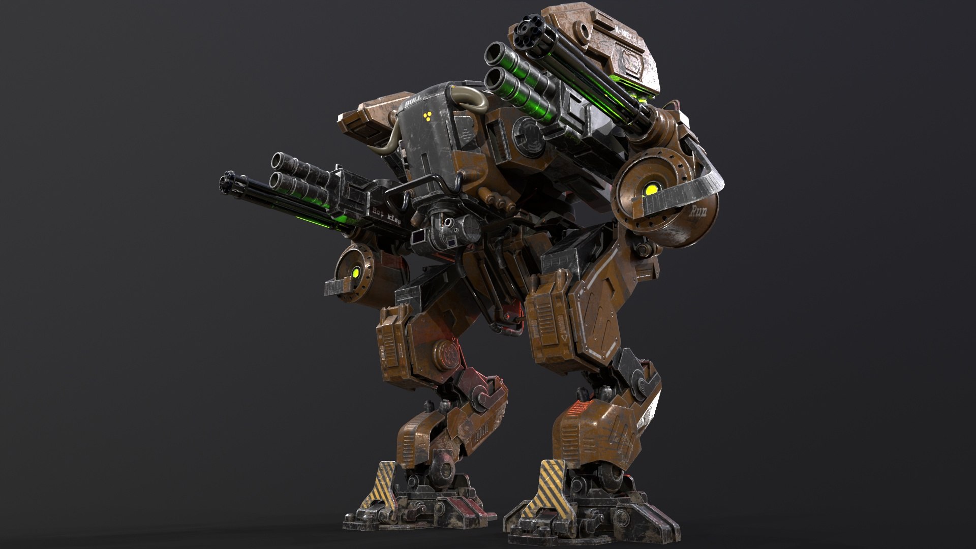 Mech in military style 3D model - TurboSquid 2153188