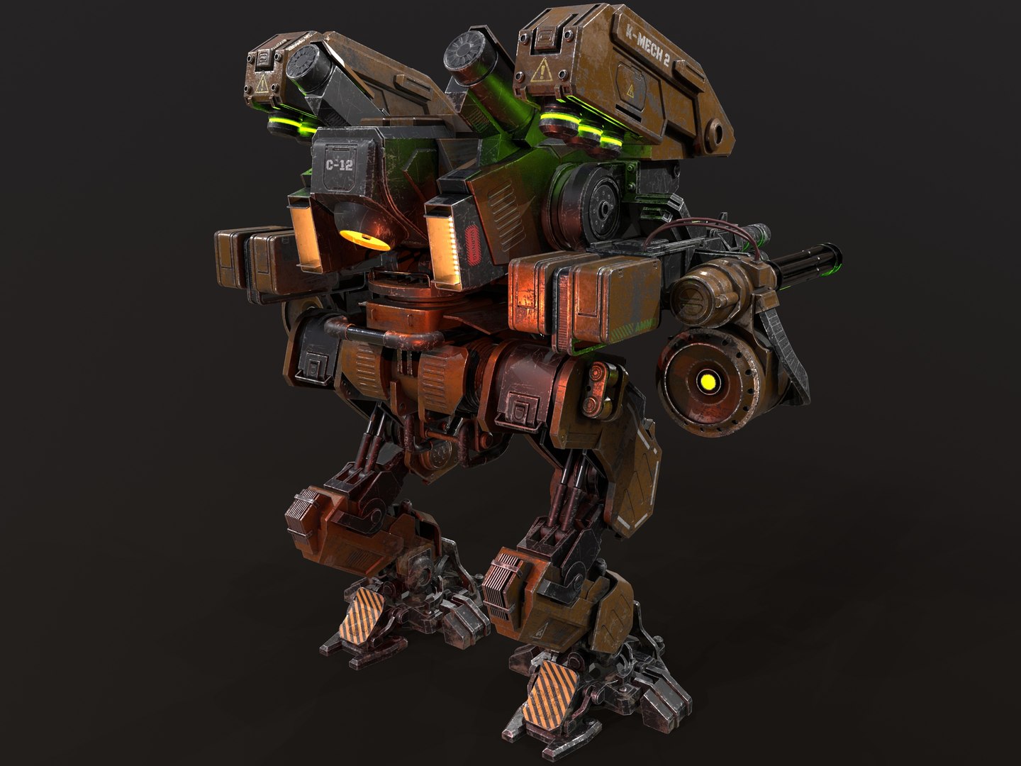 Mech in military style 3D model - TurboSquid 2153188