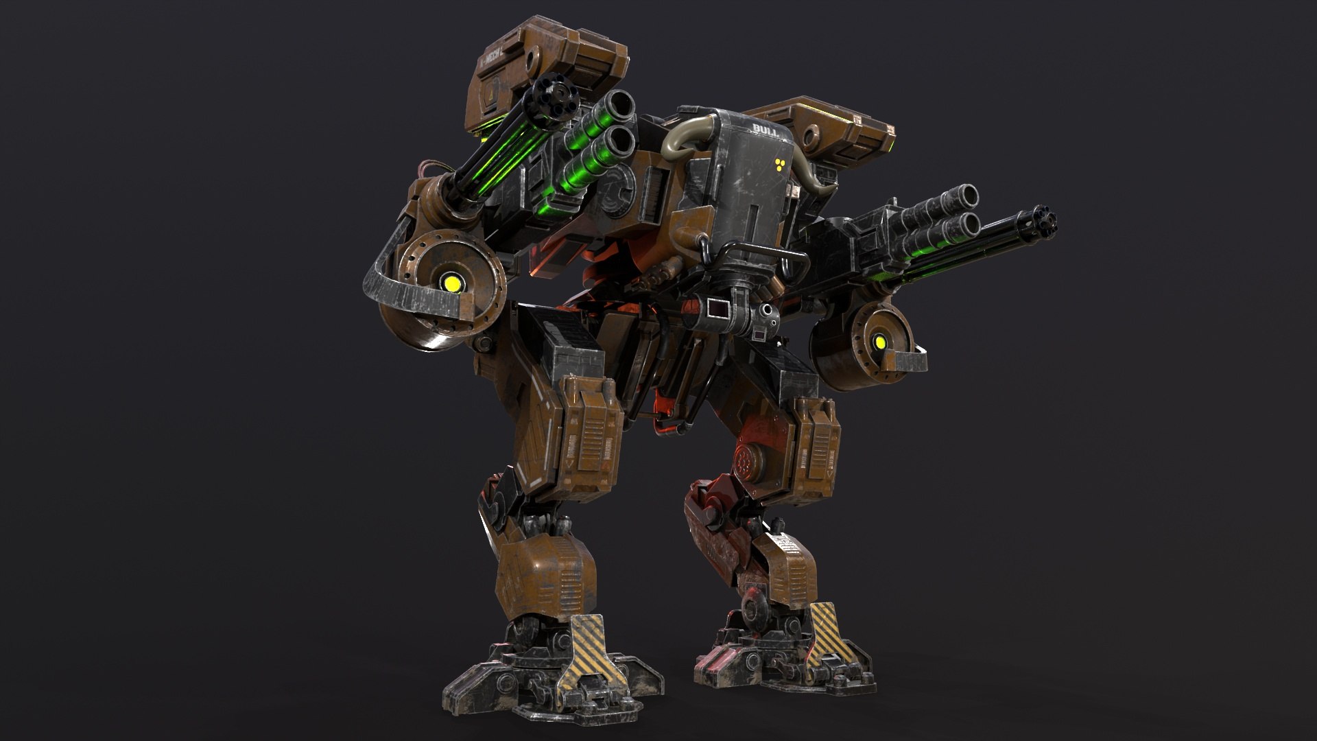 Mech in military style 3D model - TurboSquid 2153188