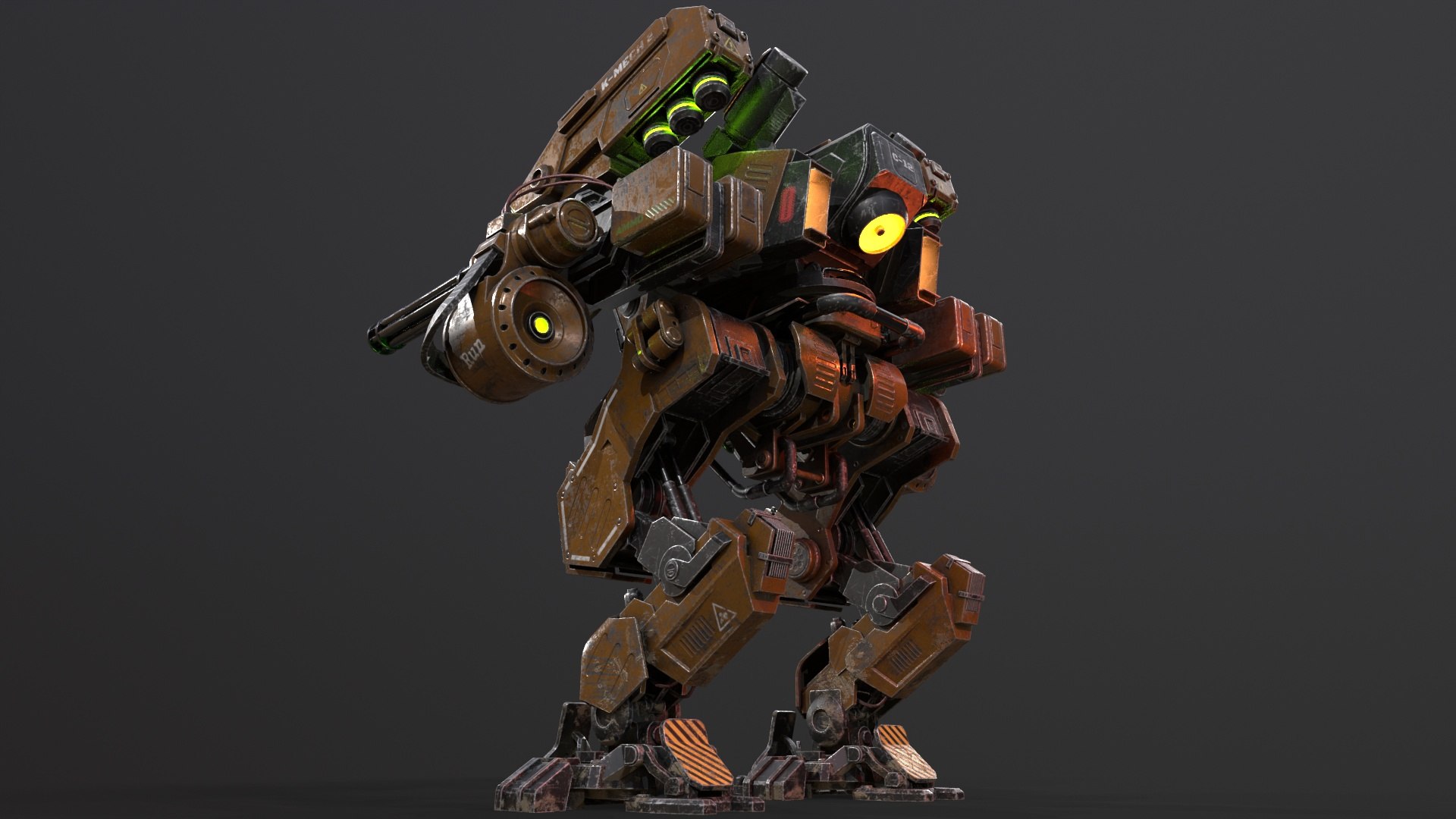 Mech in military style 3D model - TurboSquid 2153188
